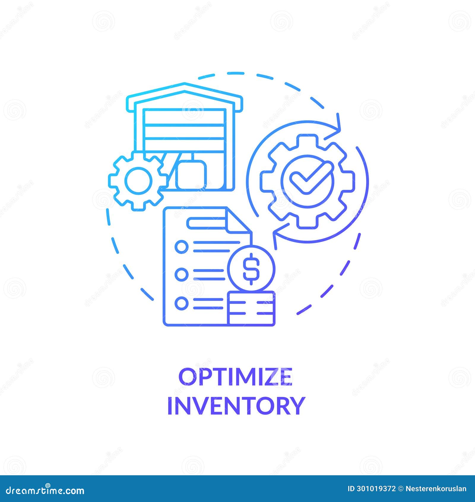 Thin Line Simple Gradient Optimize Inventory Icon Concept Stock Vector ...