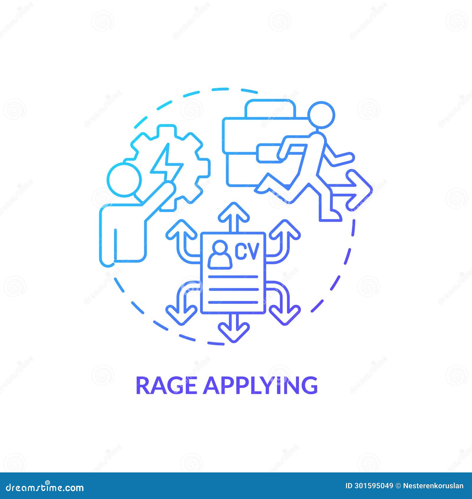 Thin Line Simple Gradient Rage Applying Icon Concept Stock Vector ...