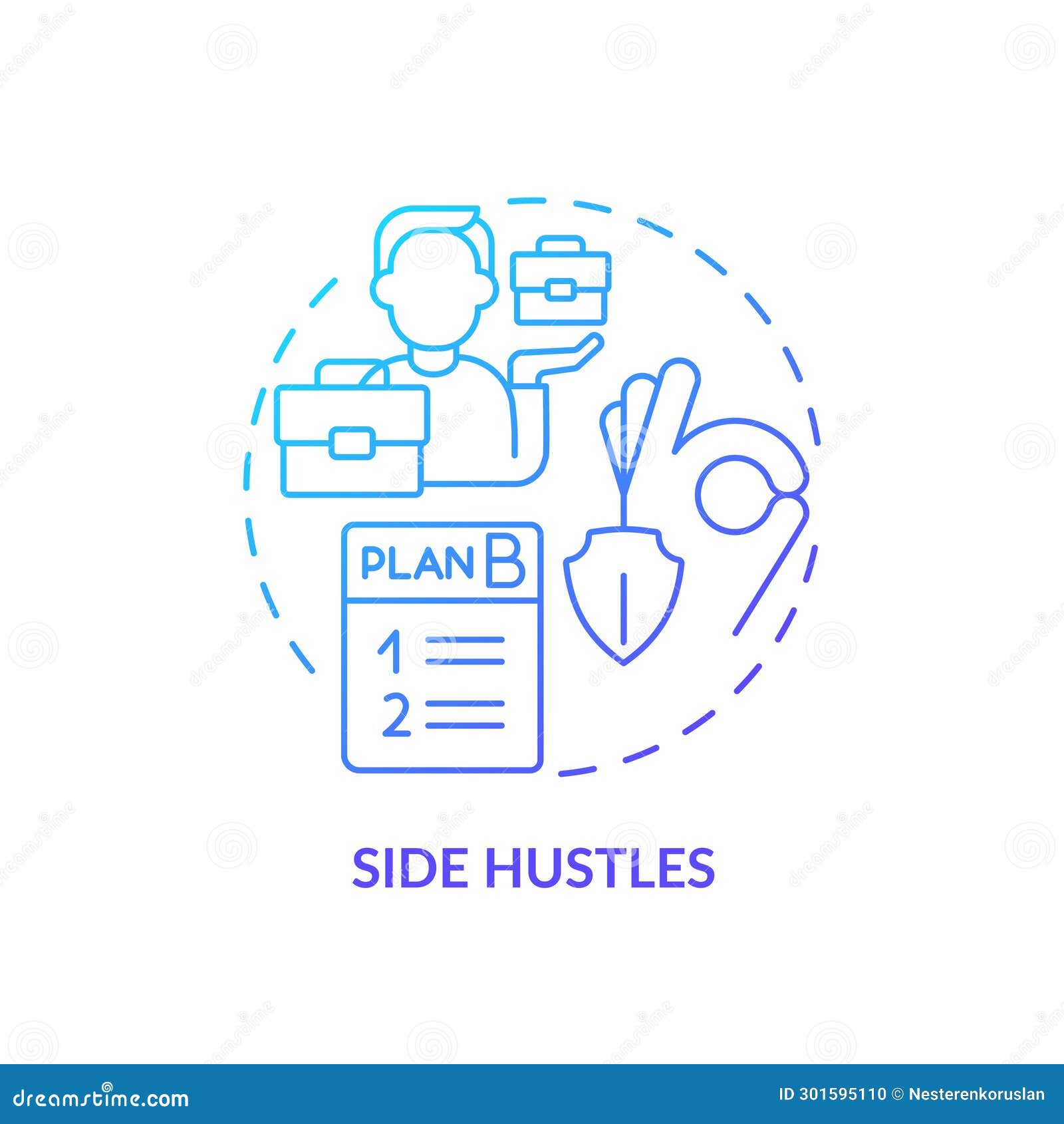 Thin Line Simple Gradient Side Hustles Icon Concept Stock Vector ...