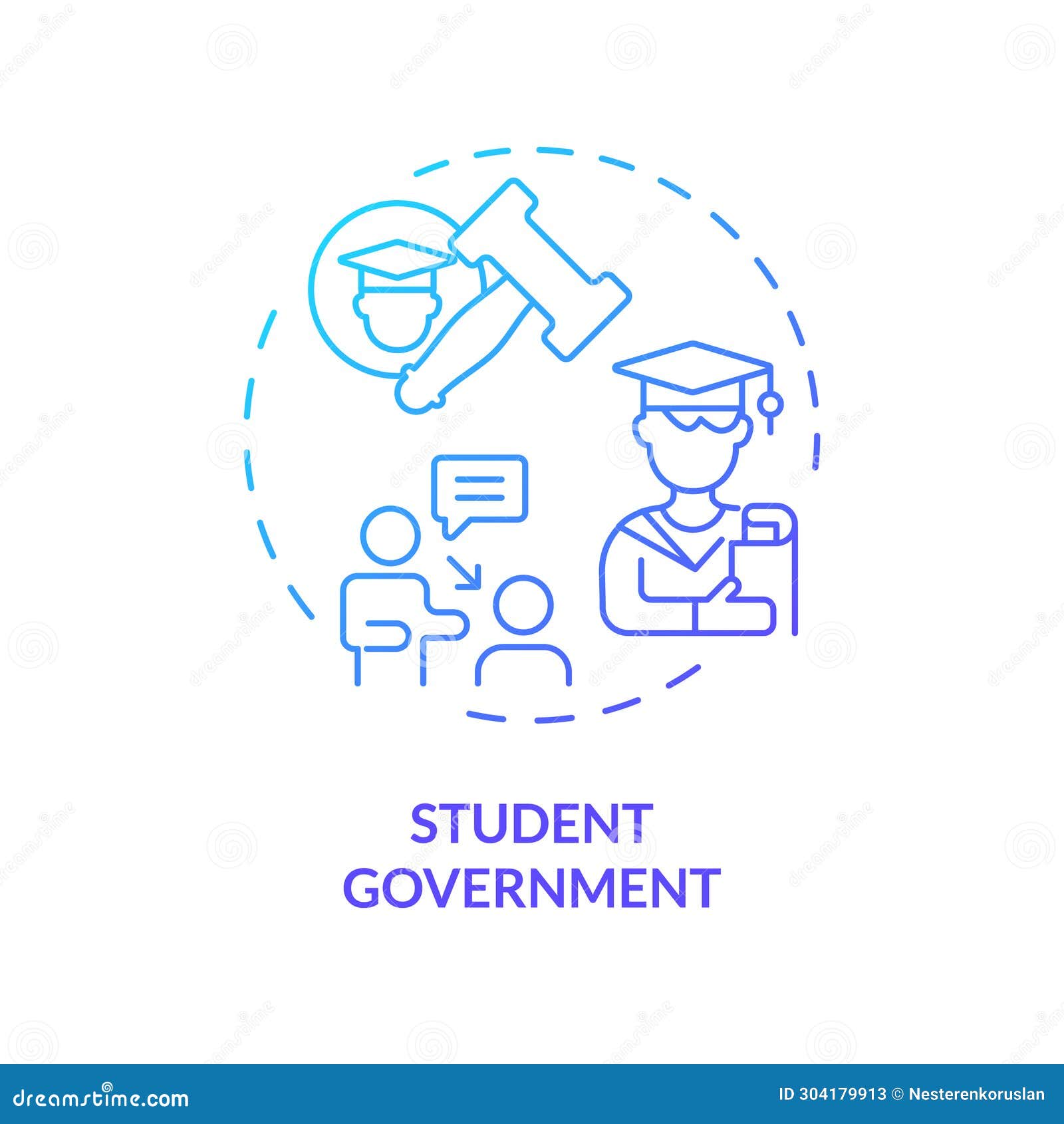 Thin Line Simple Gradient Student Government Icon Concept Stock Vector ...