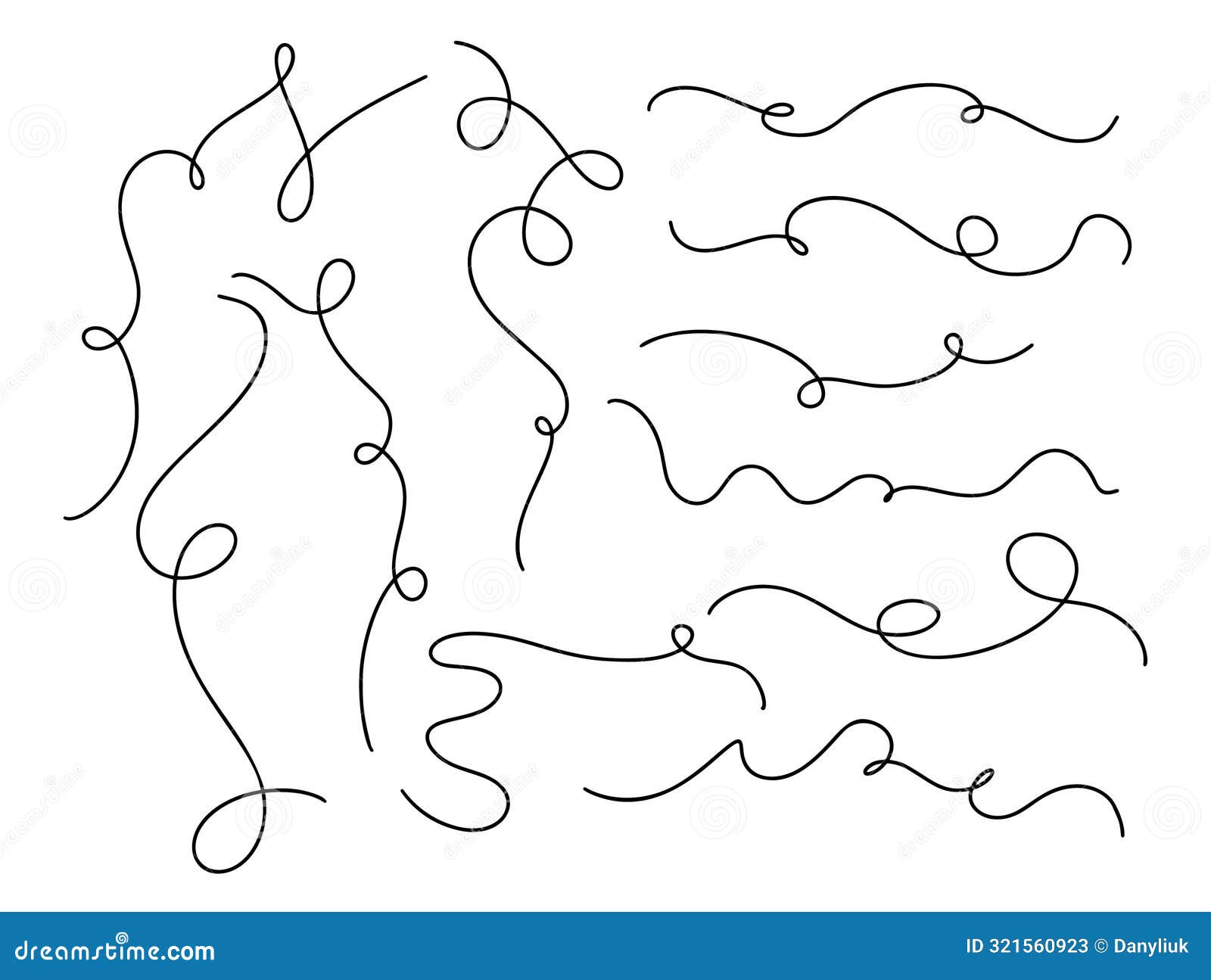 Thin Line Squiggle Wavy Abstract Vector Background. Stock Vector ...