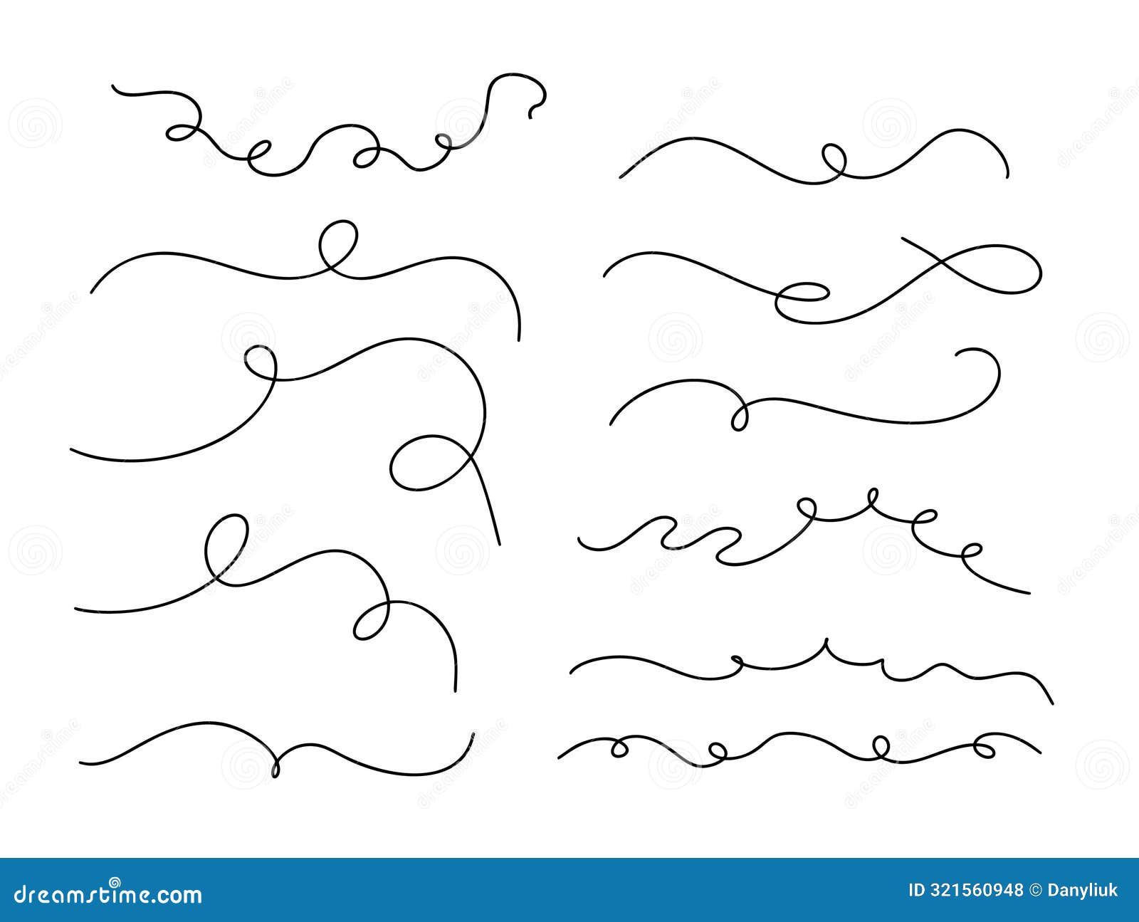 Thin Line Squiggle Wavy Abstract Vector Background. Stock Vector ...