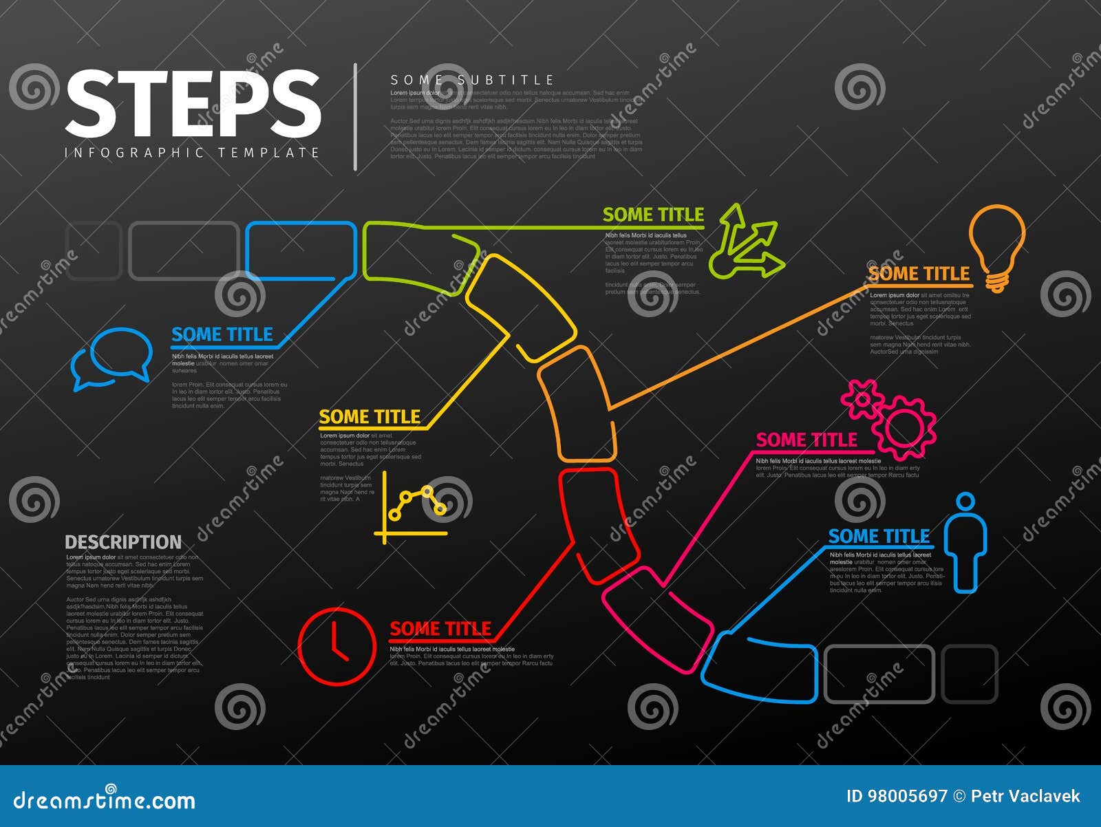 Thin Line Steps / Progress / Timeline Template Stock Vector ...