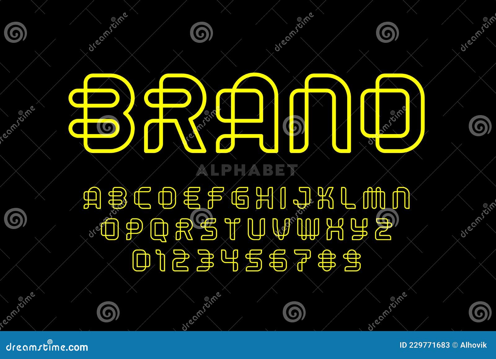 Thin line style font stock vector. Illustration of letters - 229771683