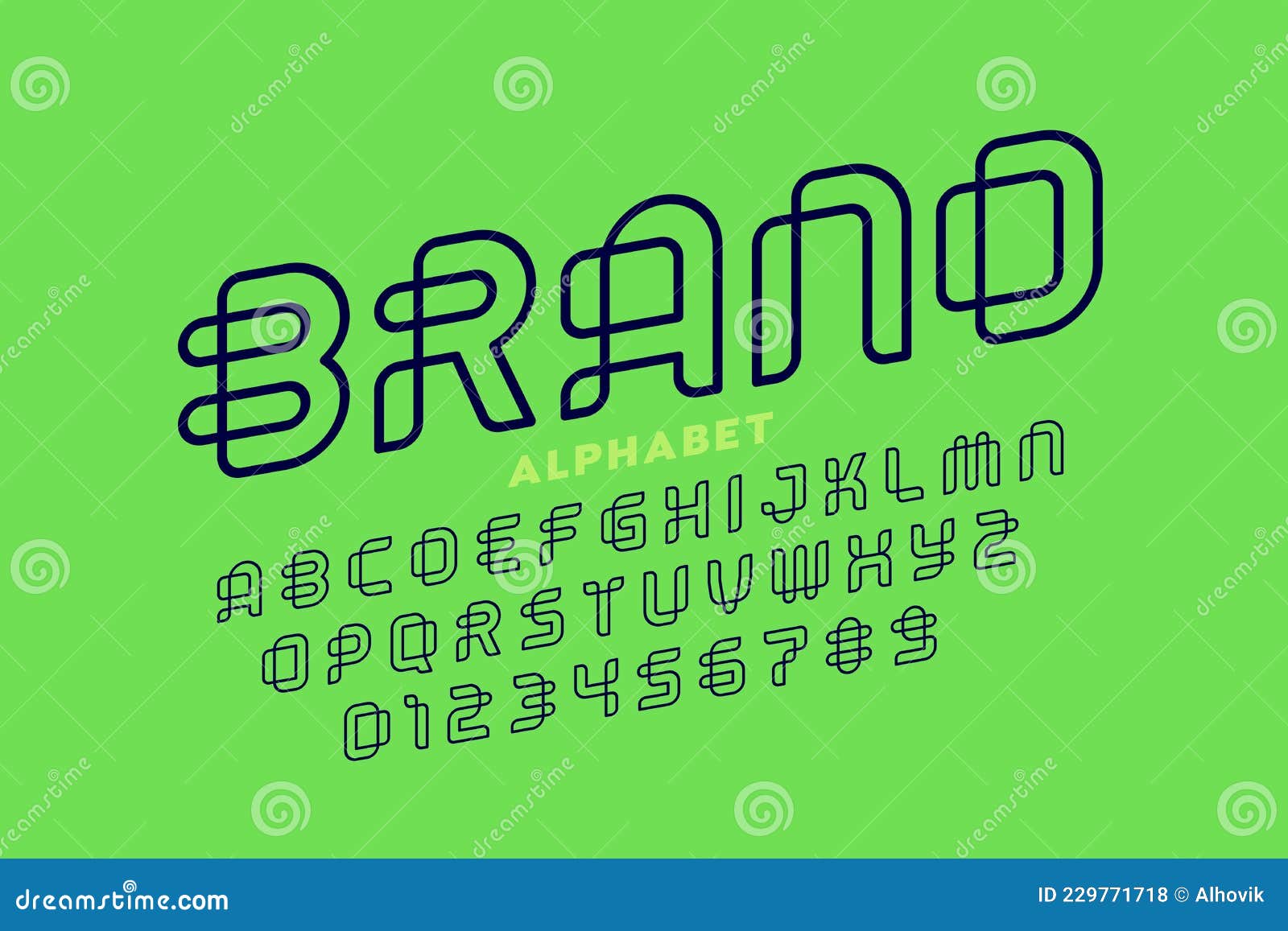 Thin line style font stock vector. Illustration of continuous - 229771718