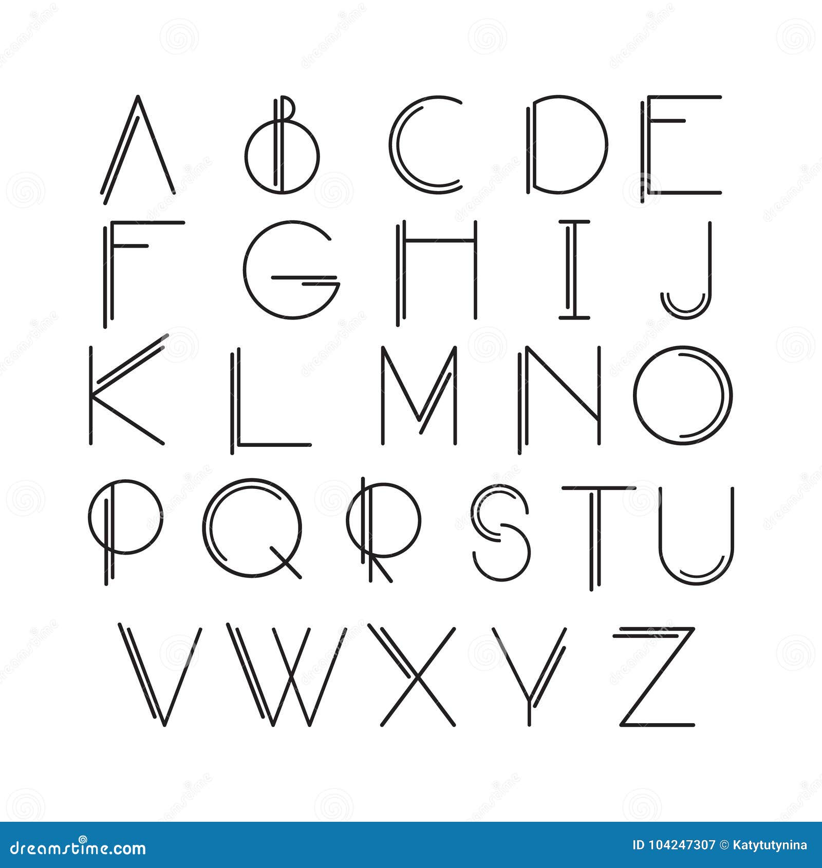 Thin Line Style, Linear Modern Font Stock Vector - Illustration of ... Thin Line Style, Linear Modern Font Stock Vector - Illustration of ...