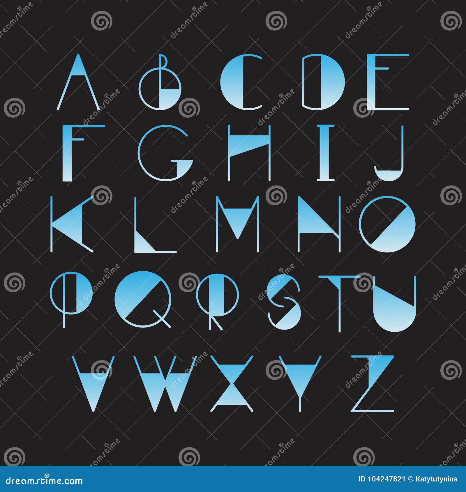 Thin Line Style, Linear Modern Font, Stock Vector - Illustration of ...