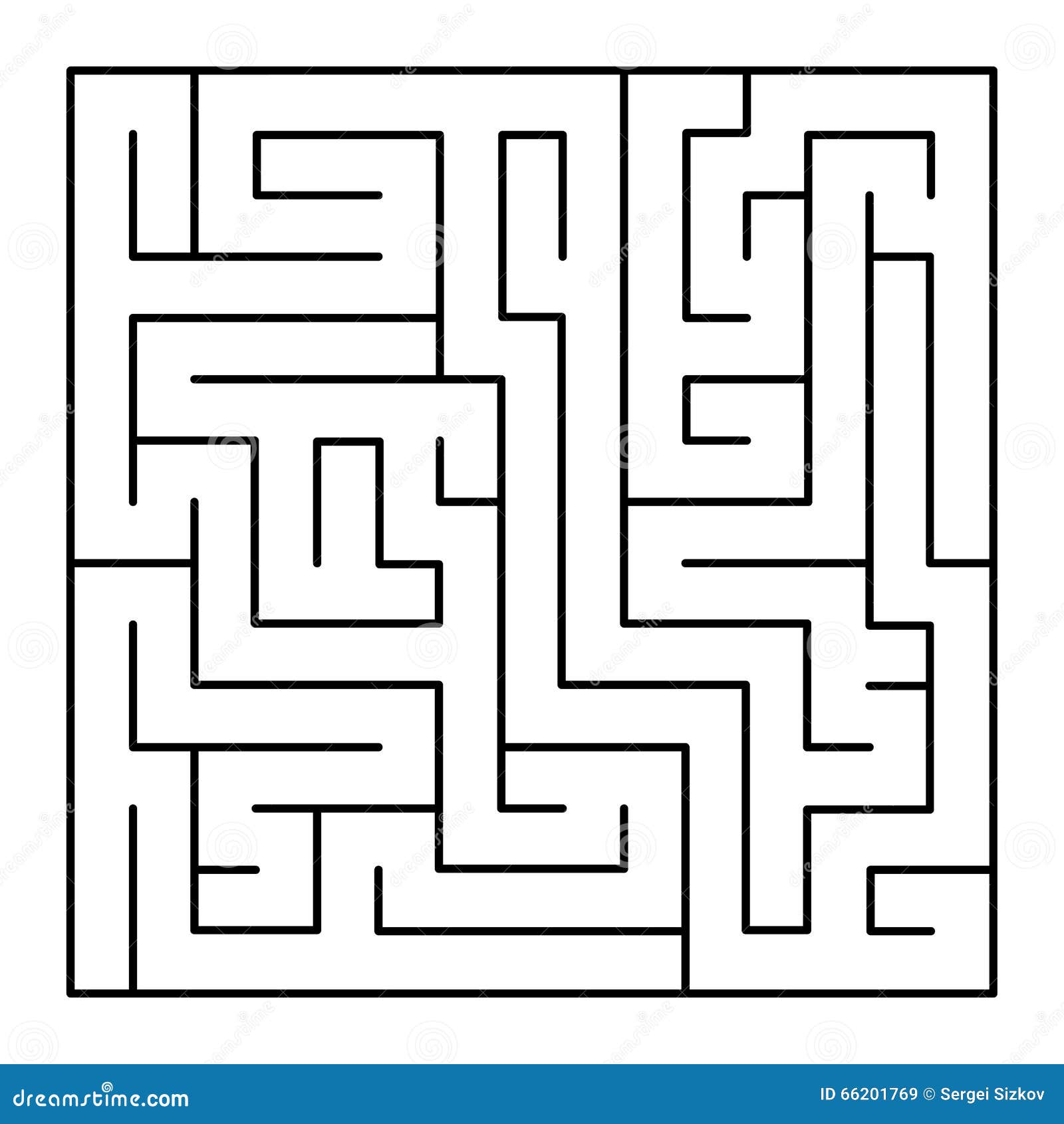 Thin Line Style Maze on White Background. Vector Stock Vector ...