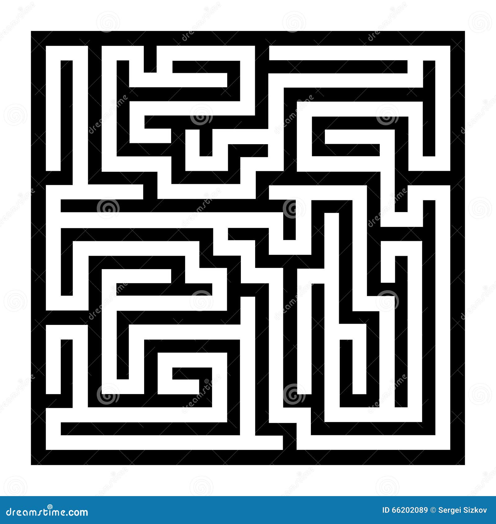 Thin Line Style Maze on White Background. Vector Stock Vector ...