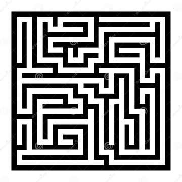 Thin Line Style Maze on White Background. Vector Stock Vector ...