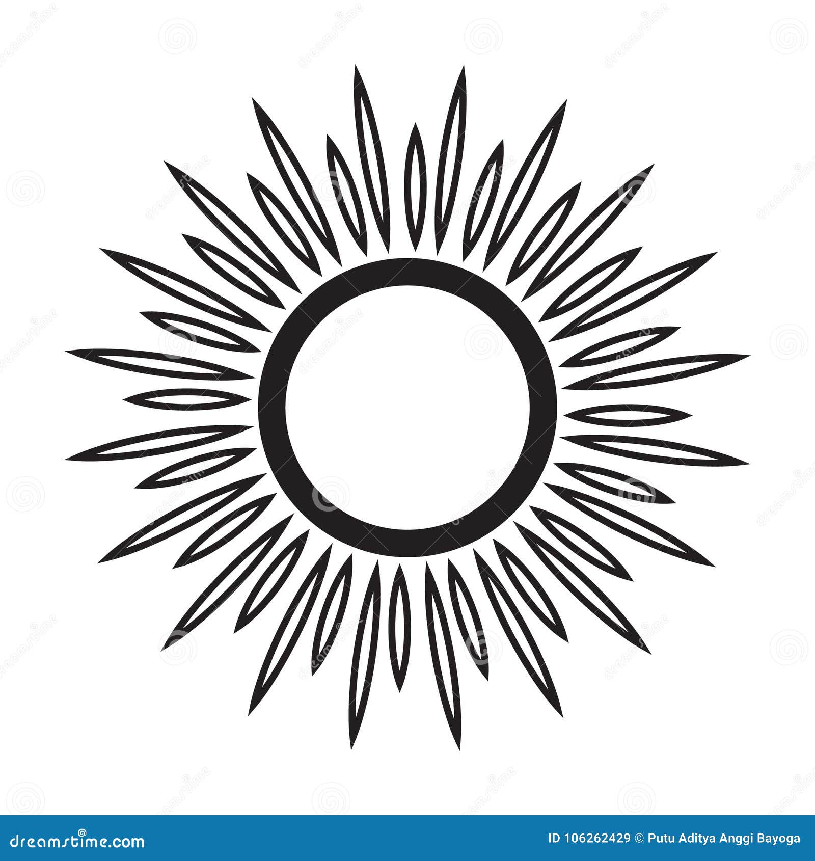 Thin line sun icon stock vector. Illustration of simple - 106262429
