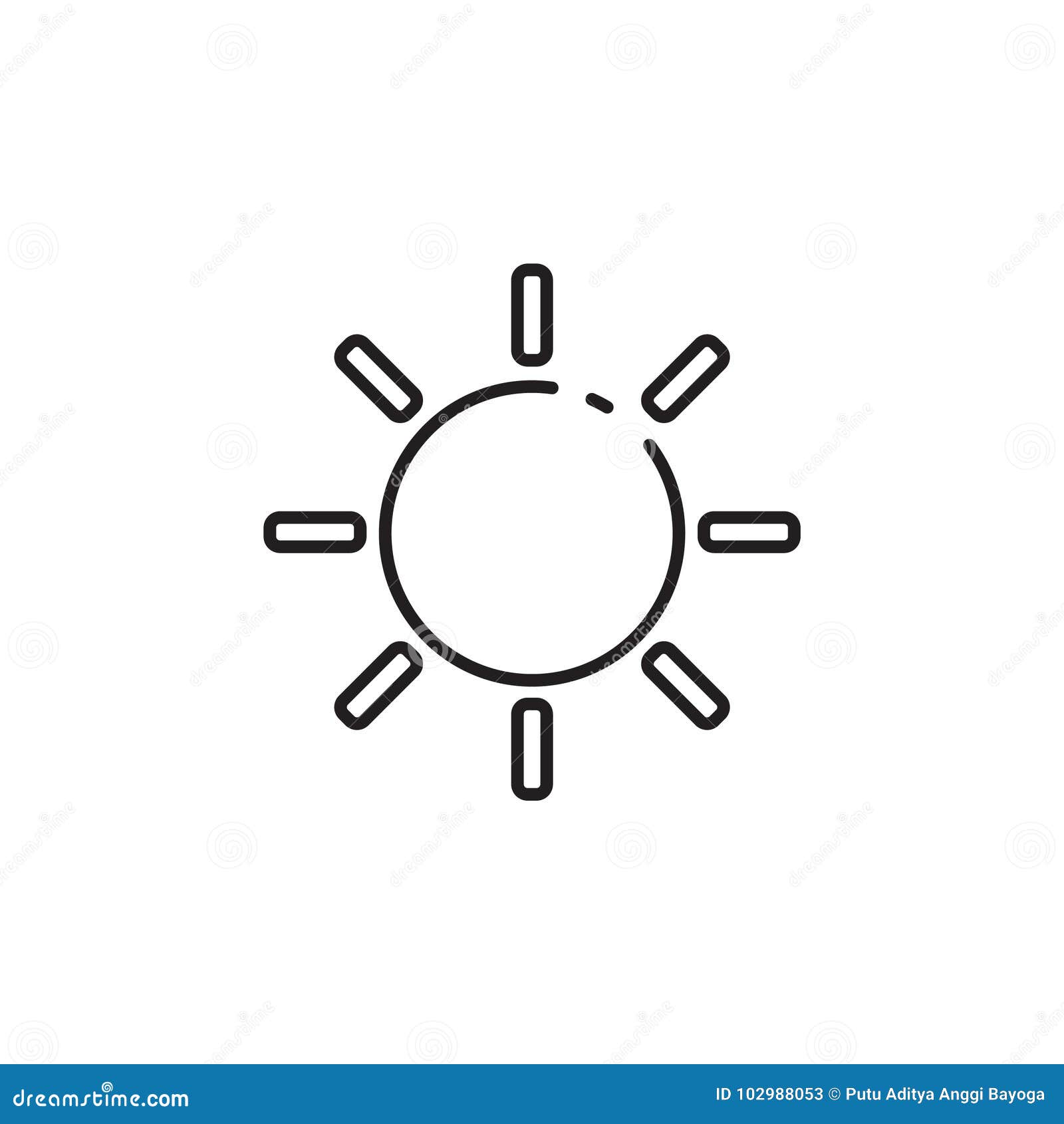 Thin line sun icon stock vector. Illustration of ultraviolet - 102988053