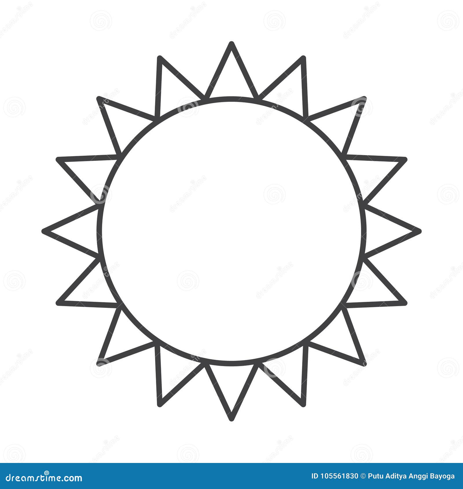 Thin line sun icon stock vector. Illustration of summer - 105561830