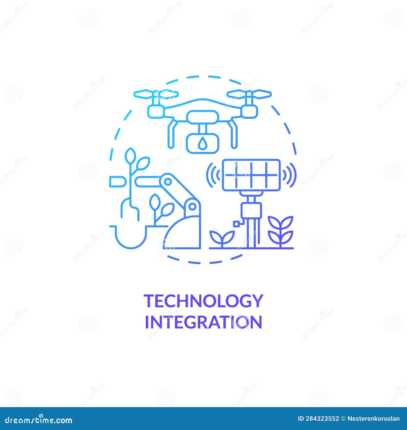 Thin Line Technology Integration Icon Concept Stock Vector ...