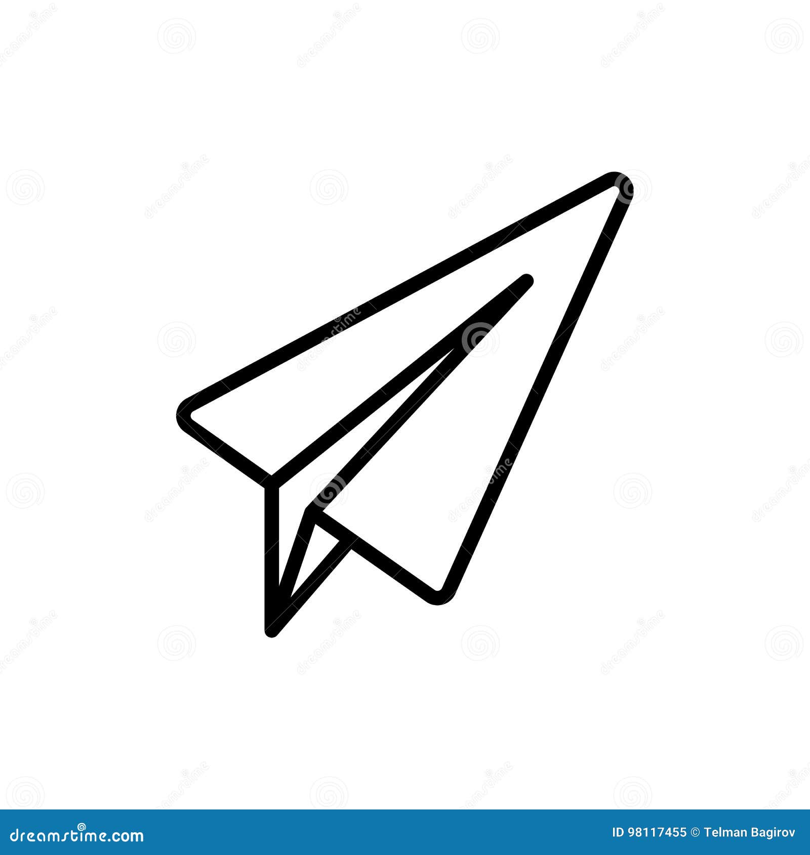 Thin Line Telegram, Plane Icon Stock Illustration - Illustration of ...