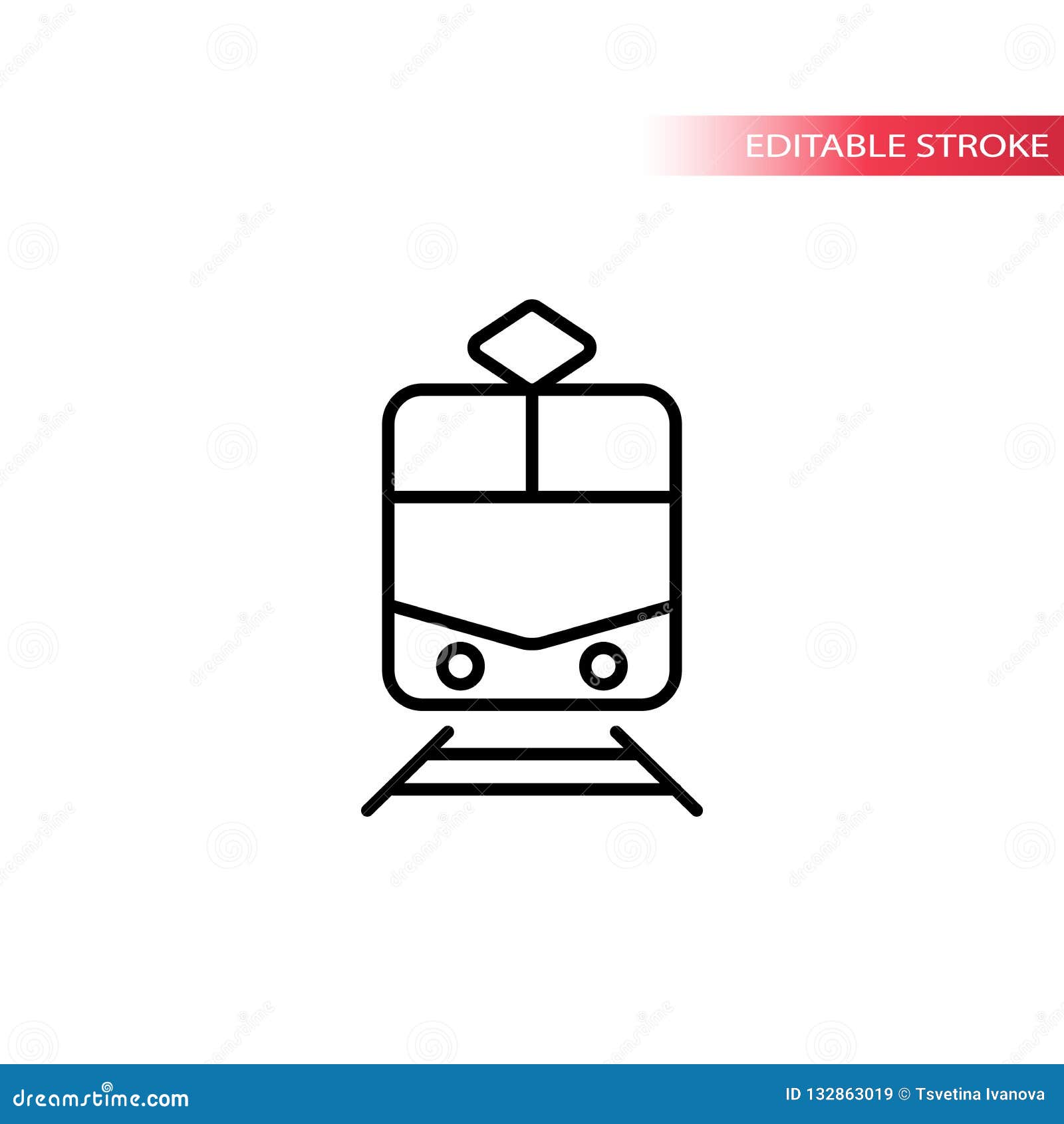 Thin Line Train Simple Icon. Train and Railway Outline Icon Stock ...