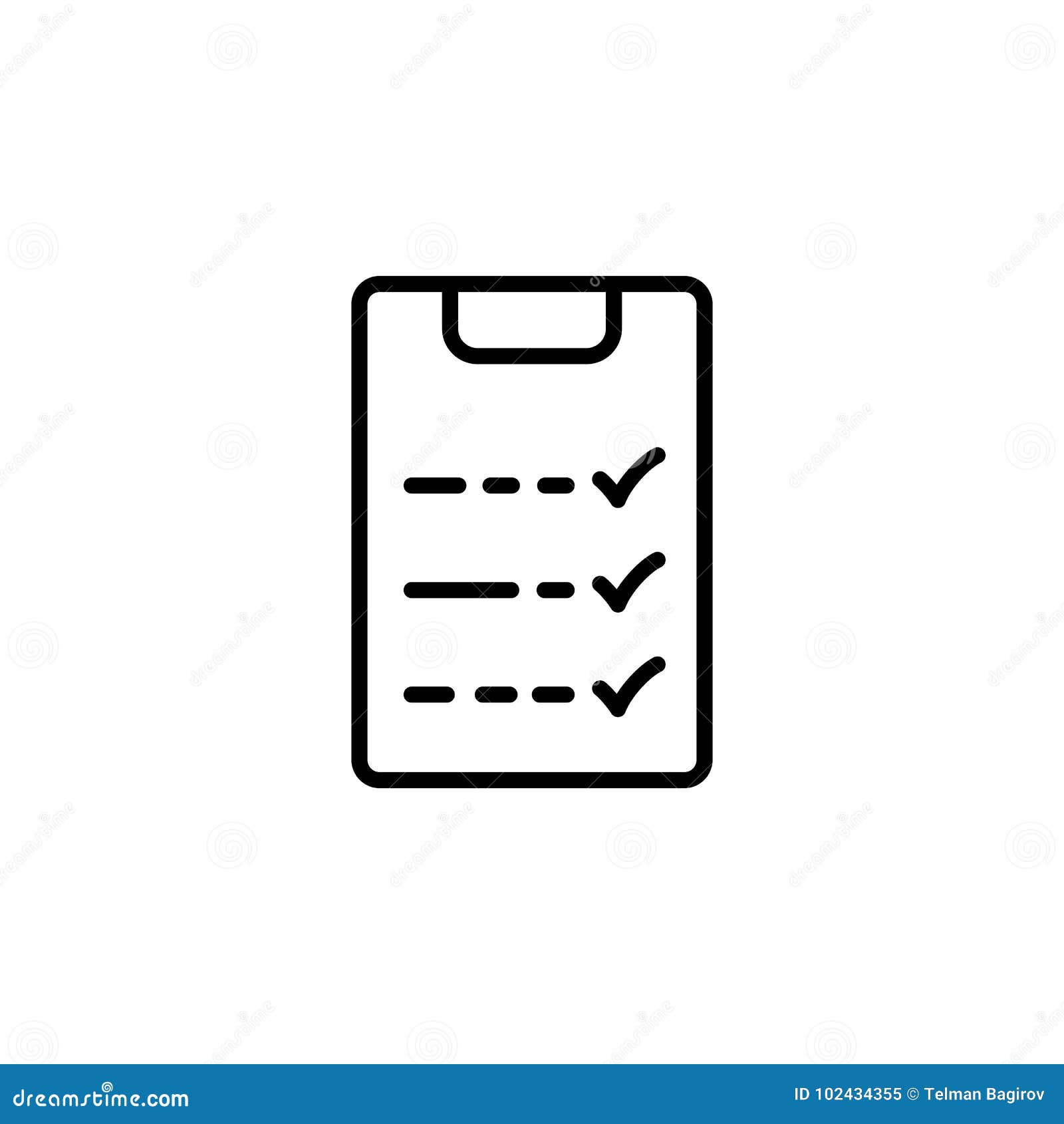 Thin Line Training Checklist Icon on White Stock Illustration ...