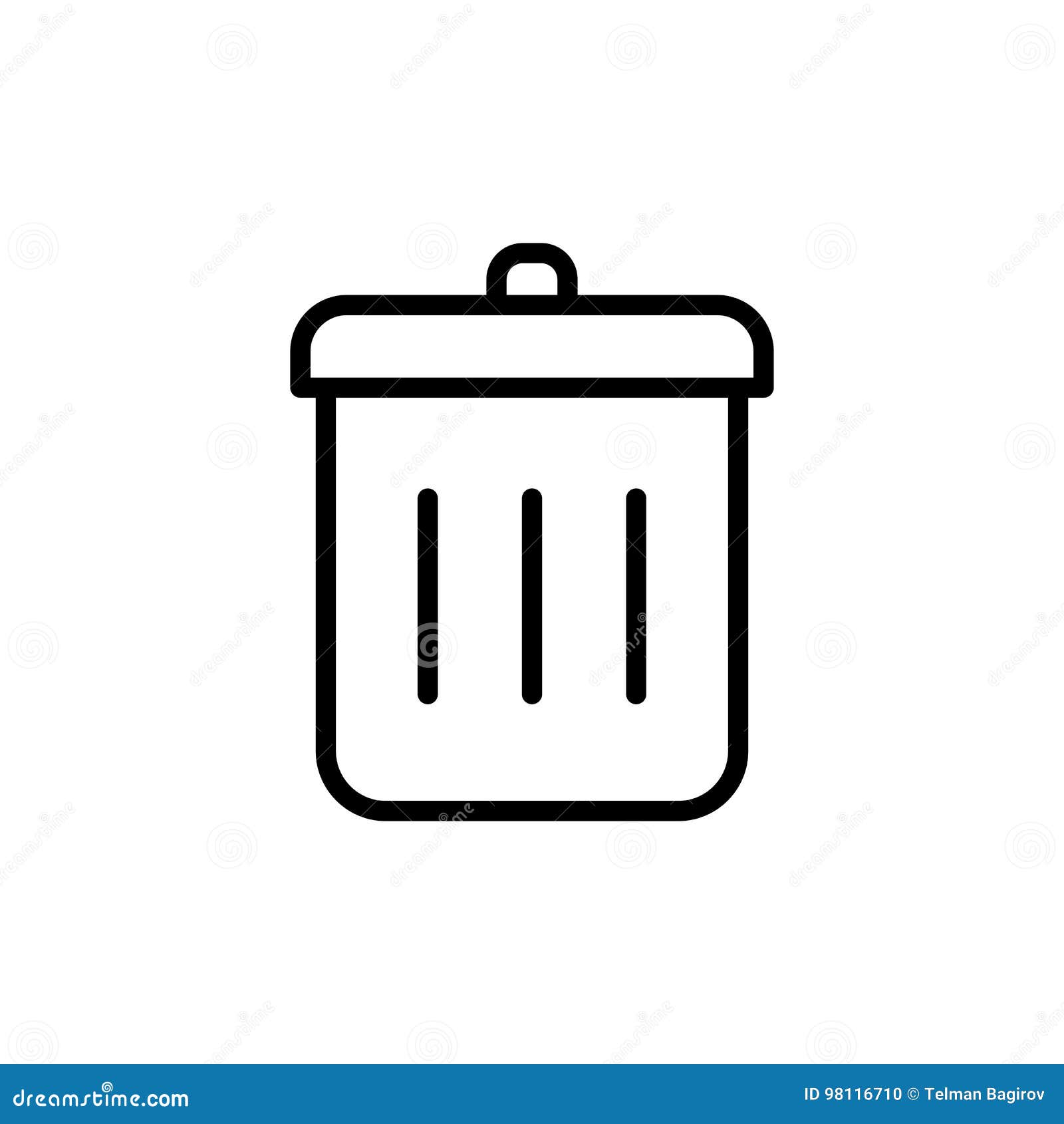 Line Trash Can Icon Isolated On White Background. Garbage Bin Sign ... Line Trash Can Icon Isolated On White Background. Garbage Bin Sign ...