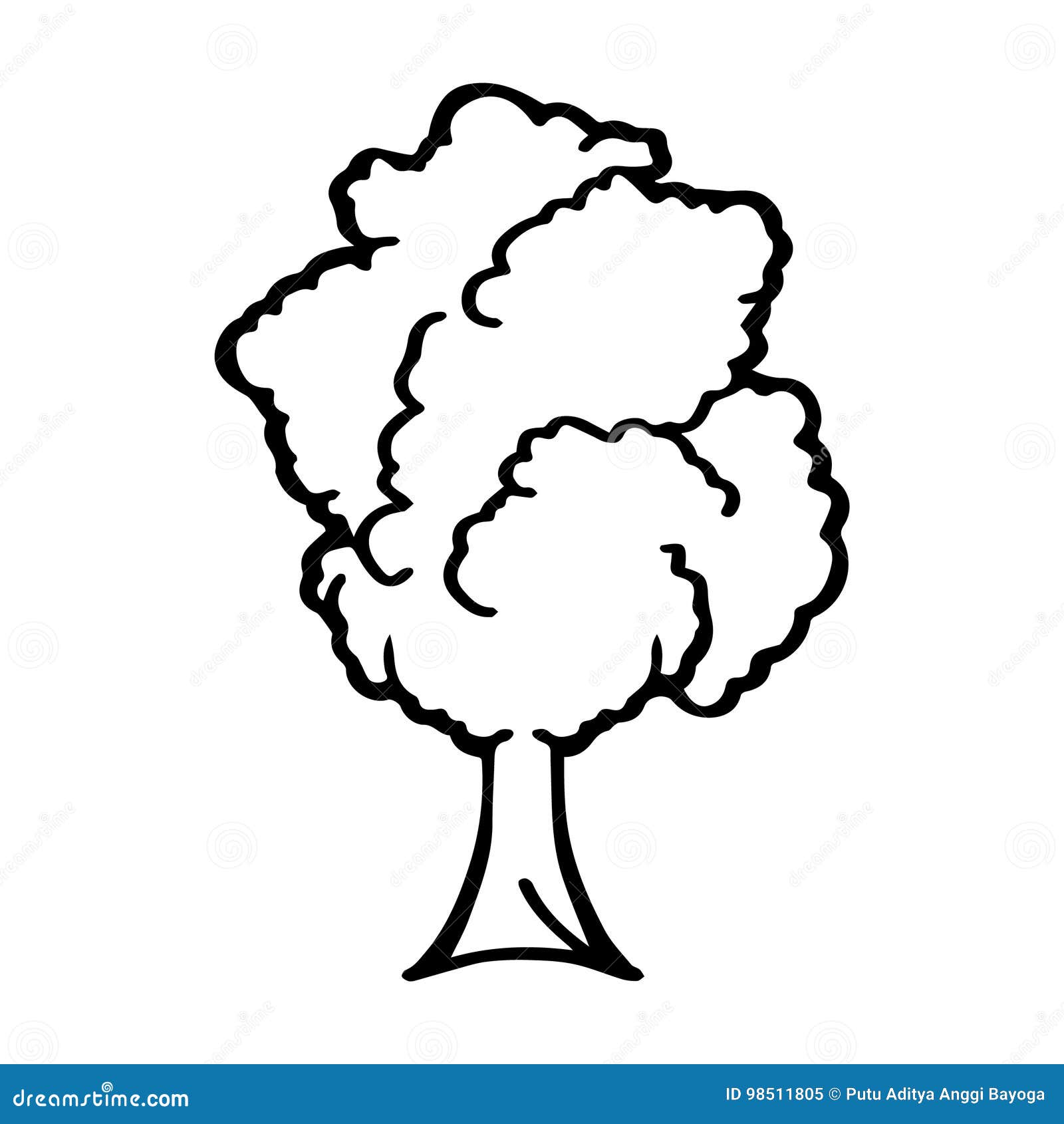 Thin line tree icon stock vector. Illustration of simple - 98511805