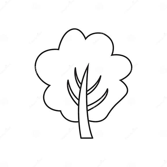 Thin line tree stock vector. Illustration of thin, flat - 259429213