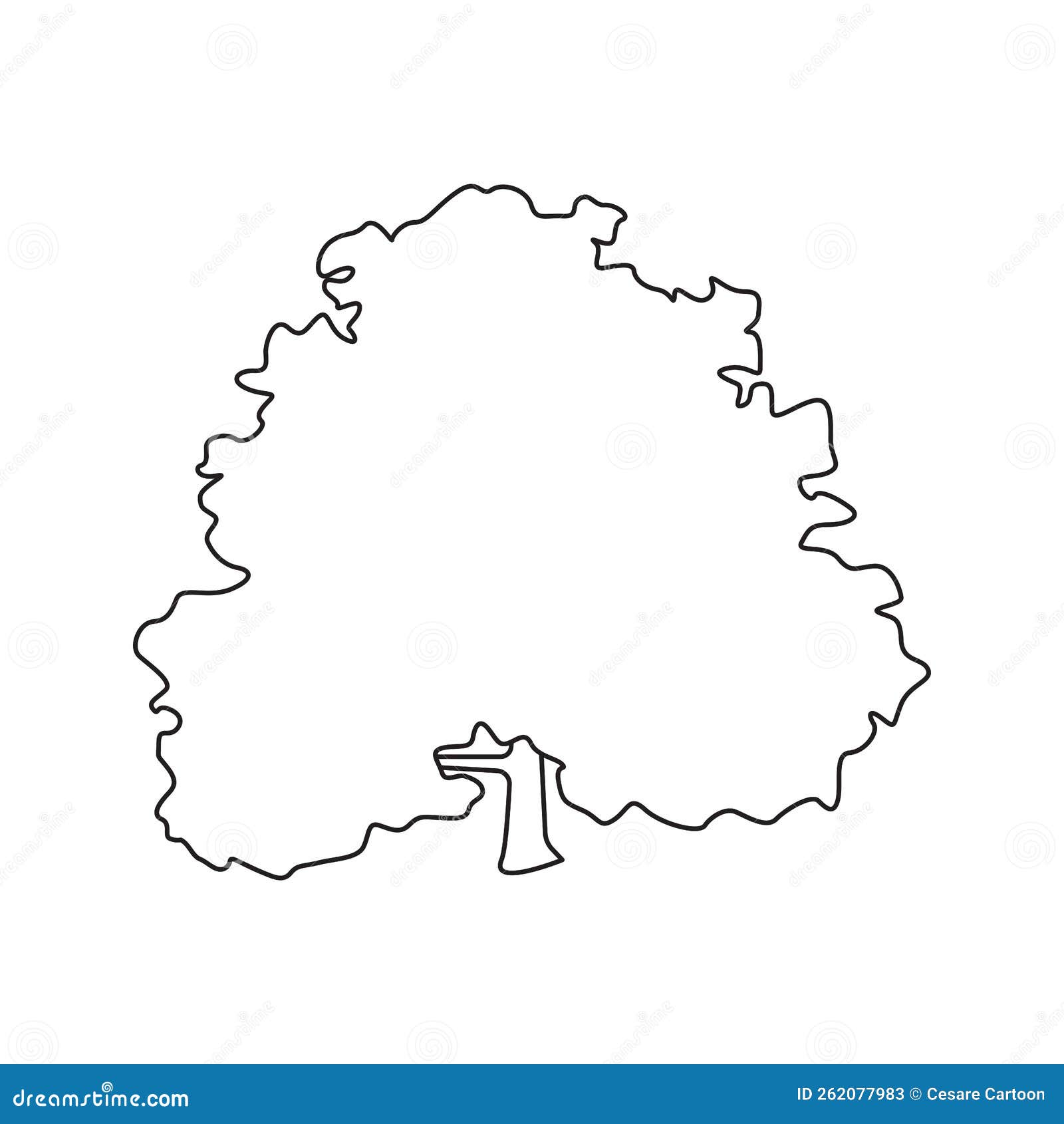 Thin line tree stock vector. Illustration of tree, line - 262077983