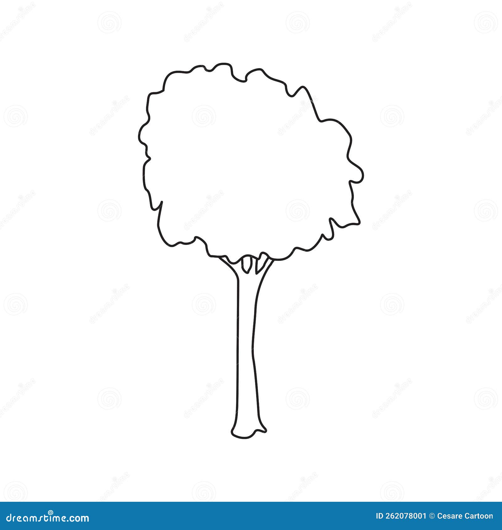 Thin line tree stock vector. Illustration of design - 262078001
