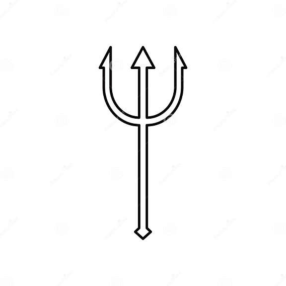 Thin line trident icon stock vector. Illustration of pitchfork - 250746294