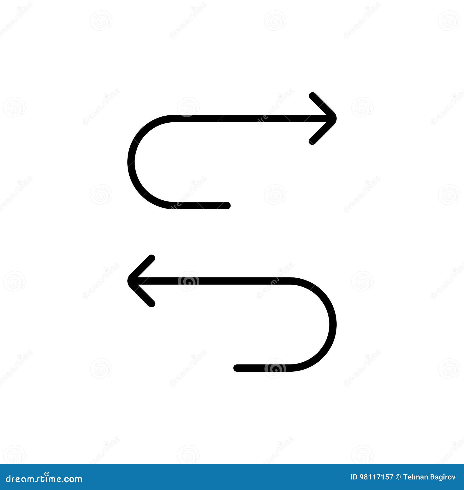 Thin line undo redo icons stock illustration. Illustration of back ...