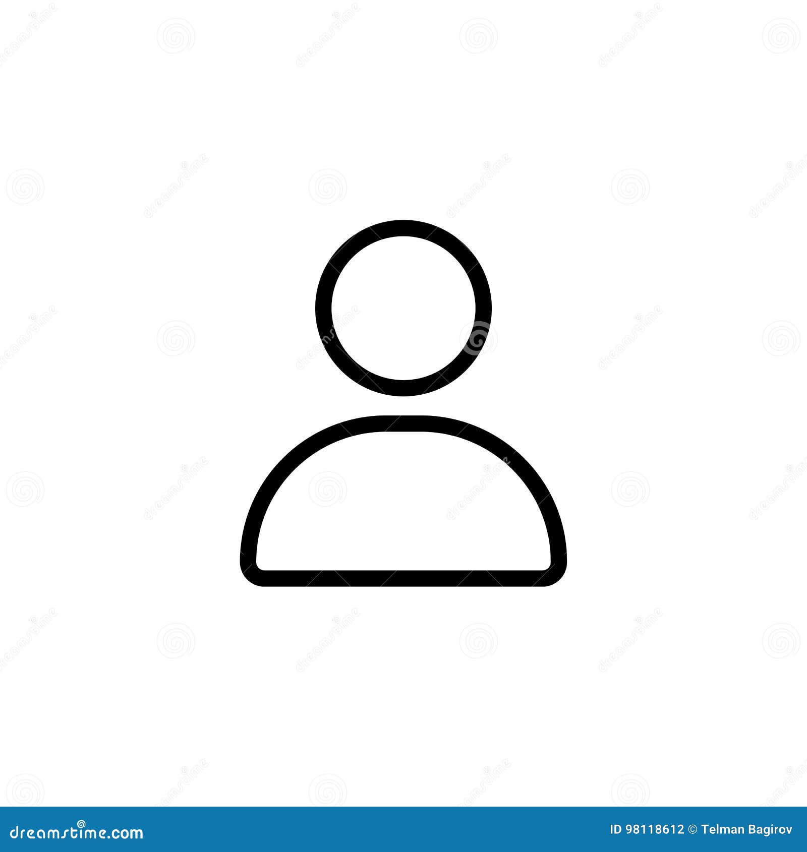 Line User Of Man In Business Suit Icon Isolated On Blue Background ...