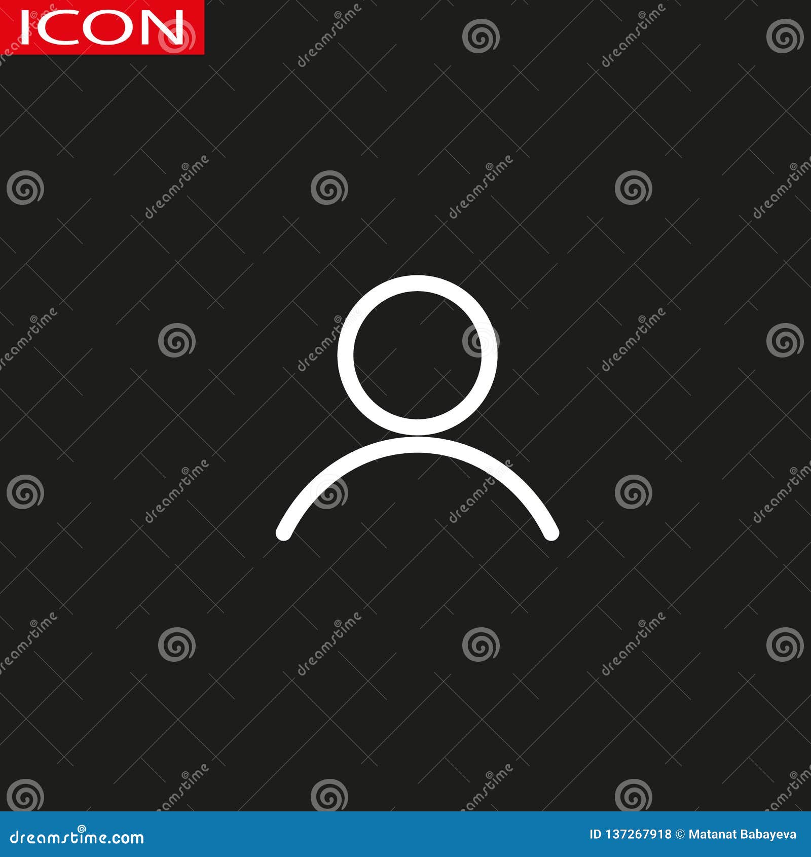Line User Of Man In Business Suit Icon Isolated On Blue Background ...