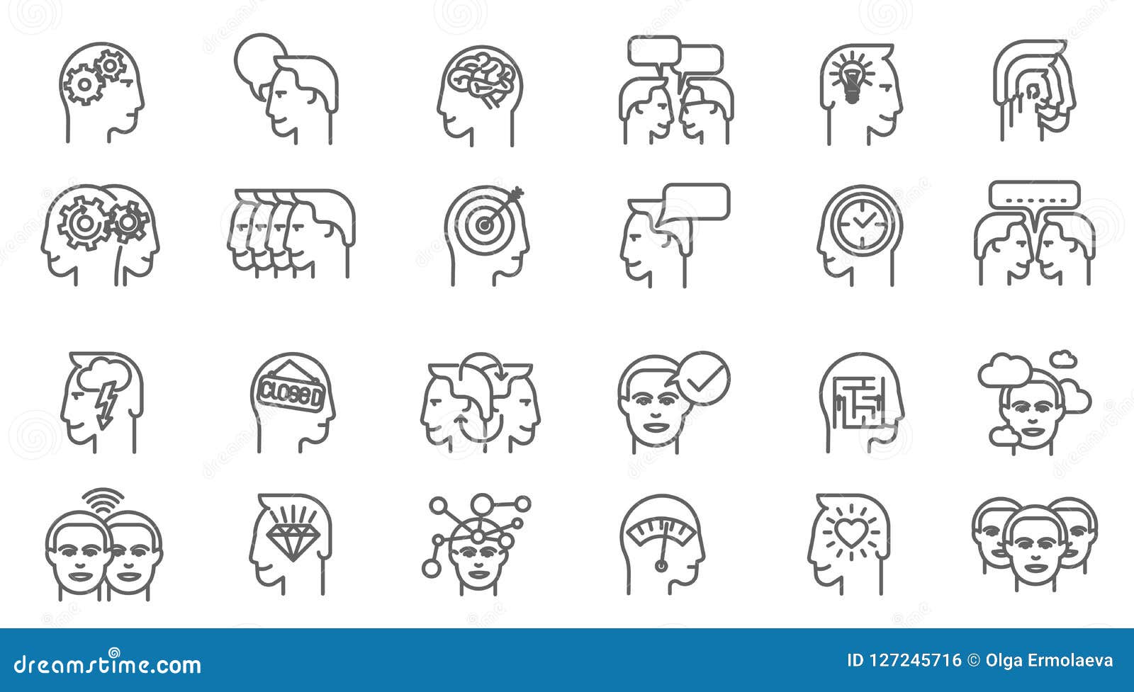 Thin Line Vector Brainstorming Business Icon Set. Stock Vector ... Thin Line Vector Brainstorming Business Icon Set. Stock Vector ...