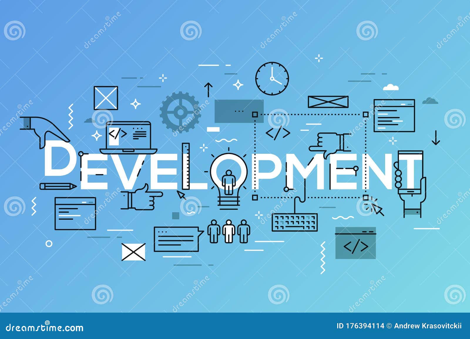 Front End. Software Development. Programming Code. Vector Illustration. | CartoonDealer.com ...