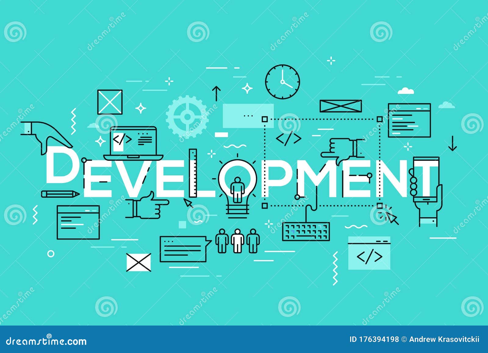 Front End. Software Development. Programming Code. Vector Illustration. | CartoonDealer.com ...