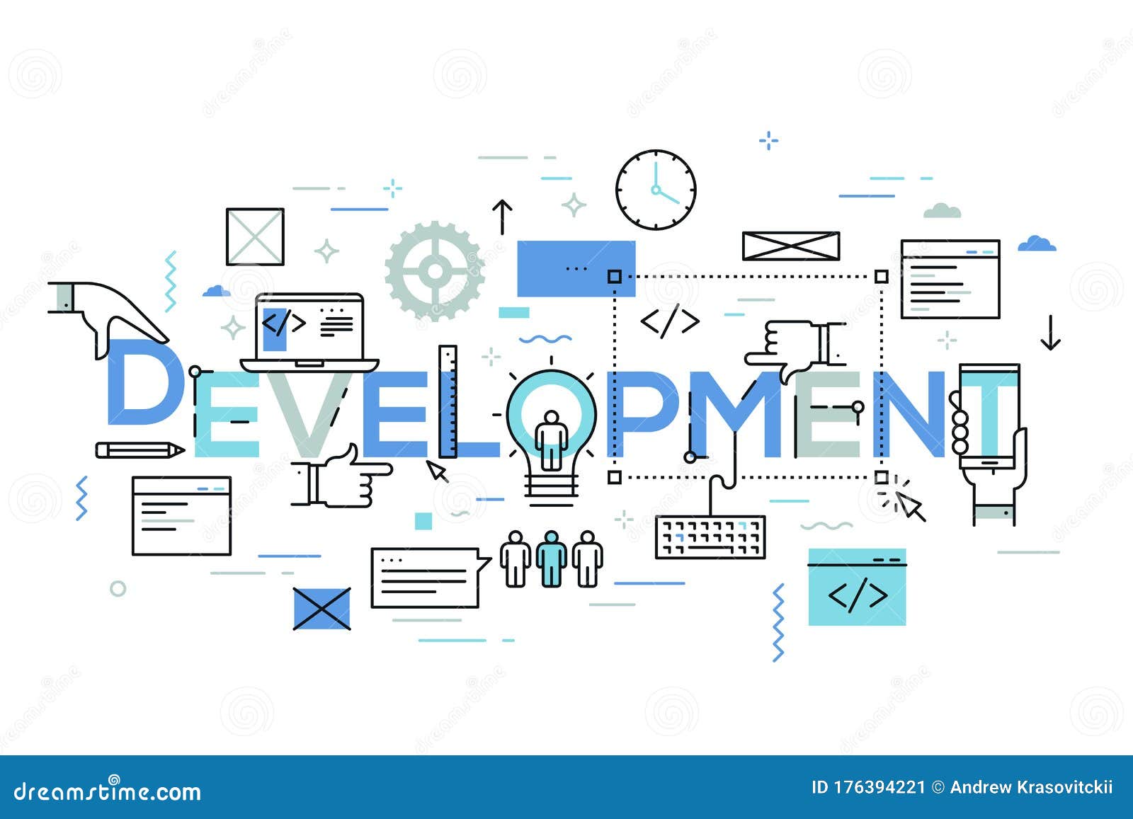 Front End. Software Development. Programming Code. Vector Illustration. | CartoonDealer.com ...