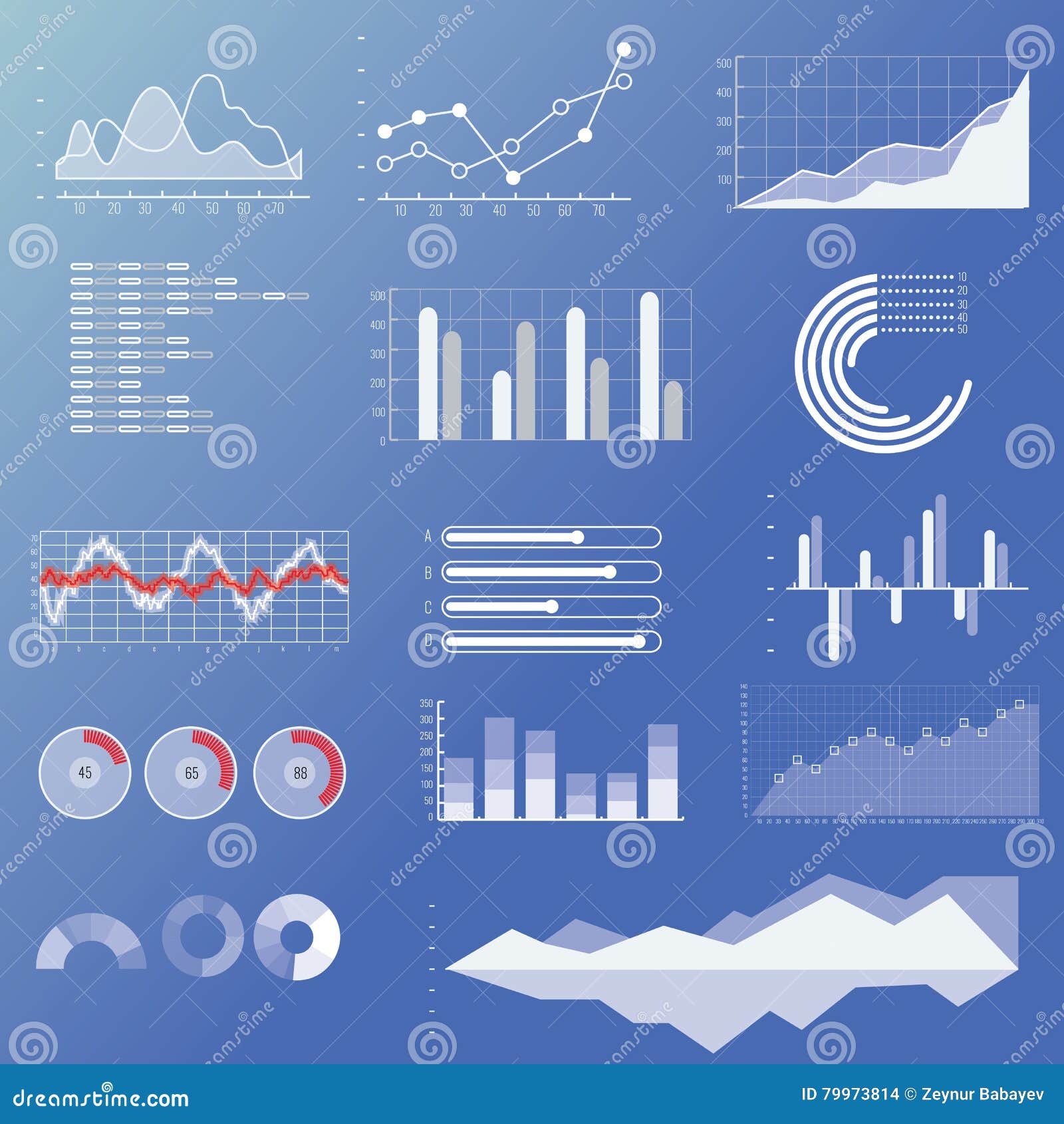Set Of Vector Graphs And Diagrams For Infographics | CartoonDealer.com ...