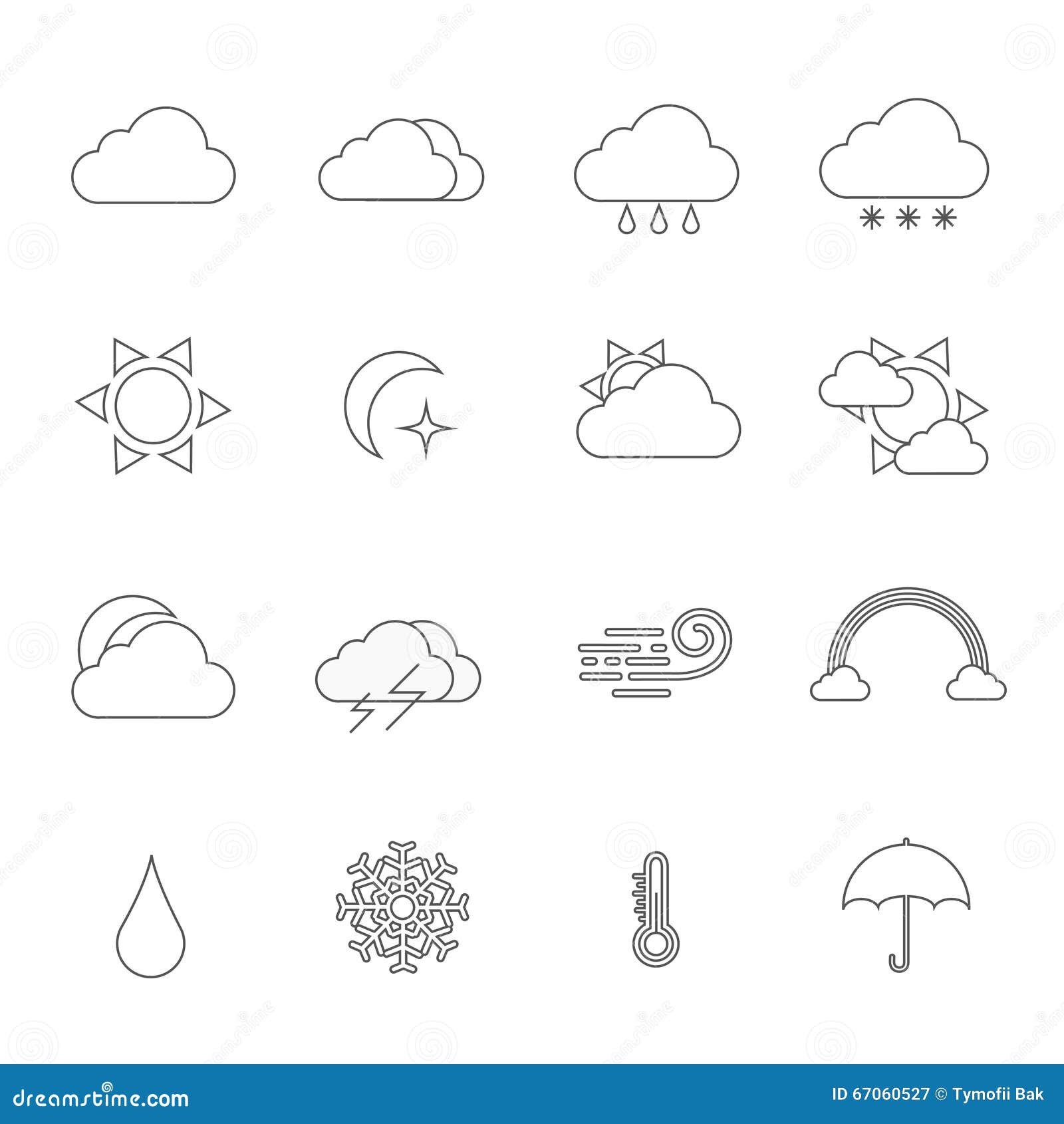 Thin line weather icon set stock illustration. Illustration of weather ... Thin line weather icon set stock illustration. Illustration of weather ...