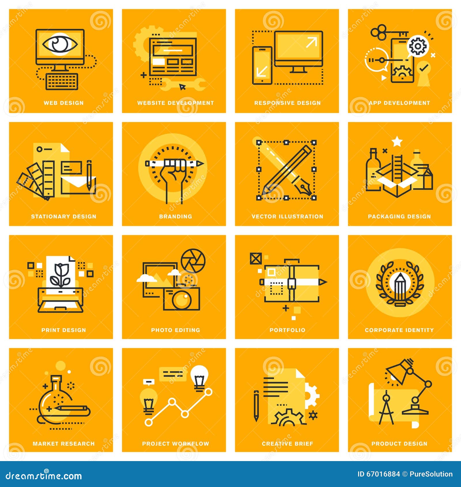 Thin Line Web Icons of Web Design and Development Stock Vector ...