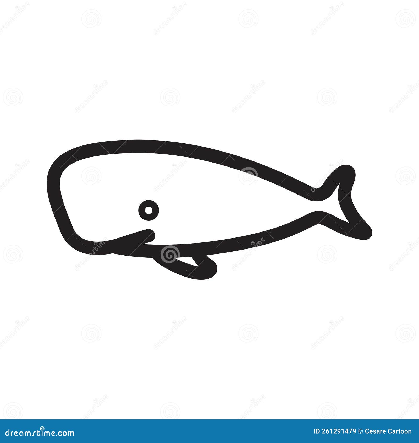 Thin line whale stock vector. Illustration of line, whale - 261291479