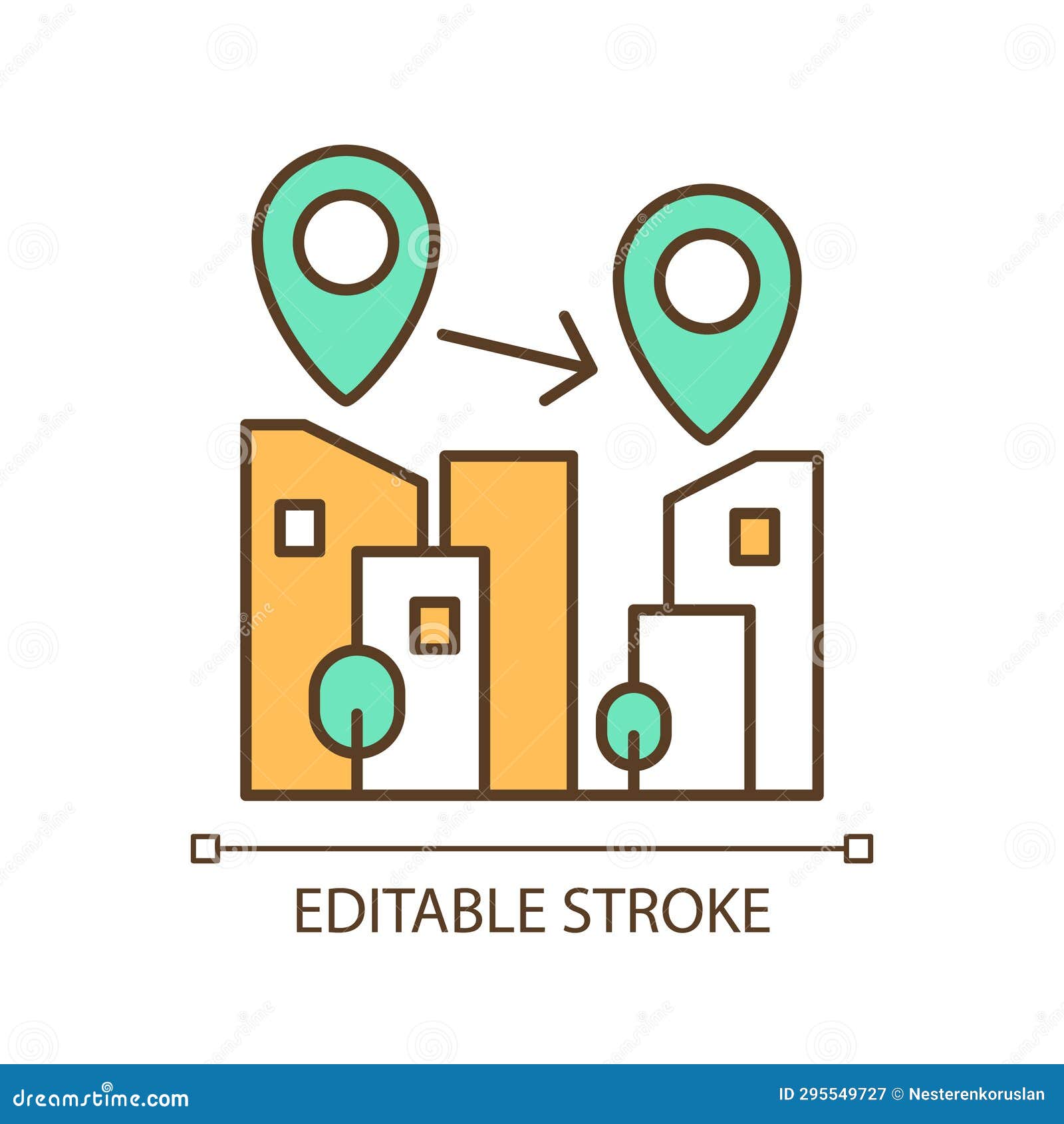 Thin Linear Colorful Local Move Icon Stock Vector - Illustration of ...