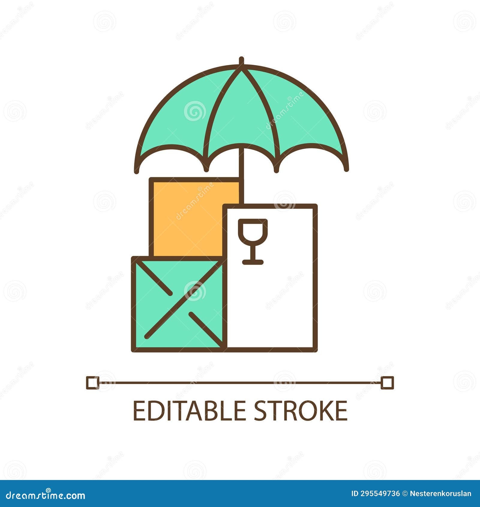 Thin Linear Colorful Storage Insurance Icon Stock Vector - Illustration ...