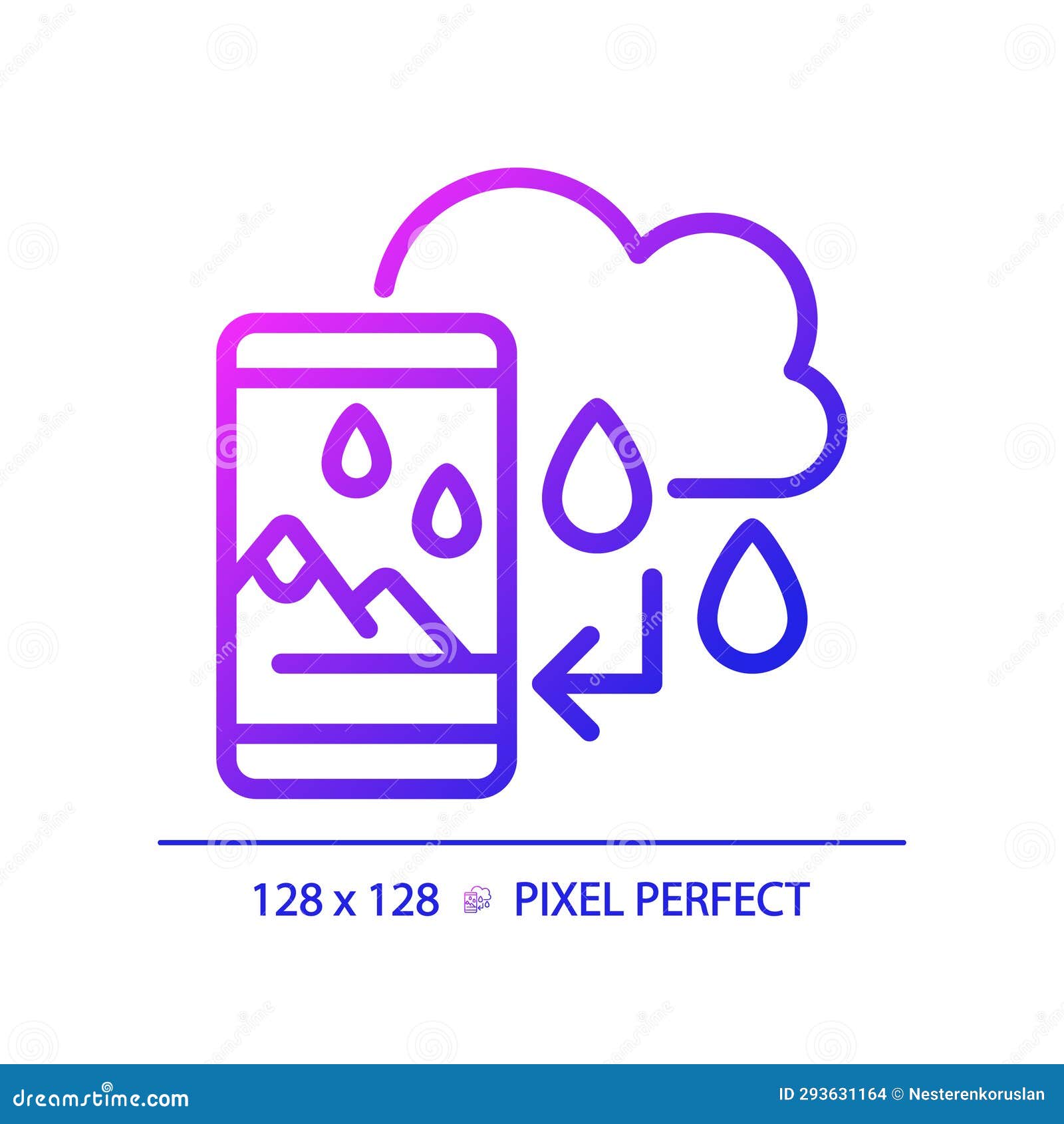 Thin Linear Gradient Augmented Reality and Weather Forecast Icon Stock Vector - Illustration of ...