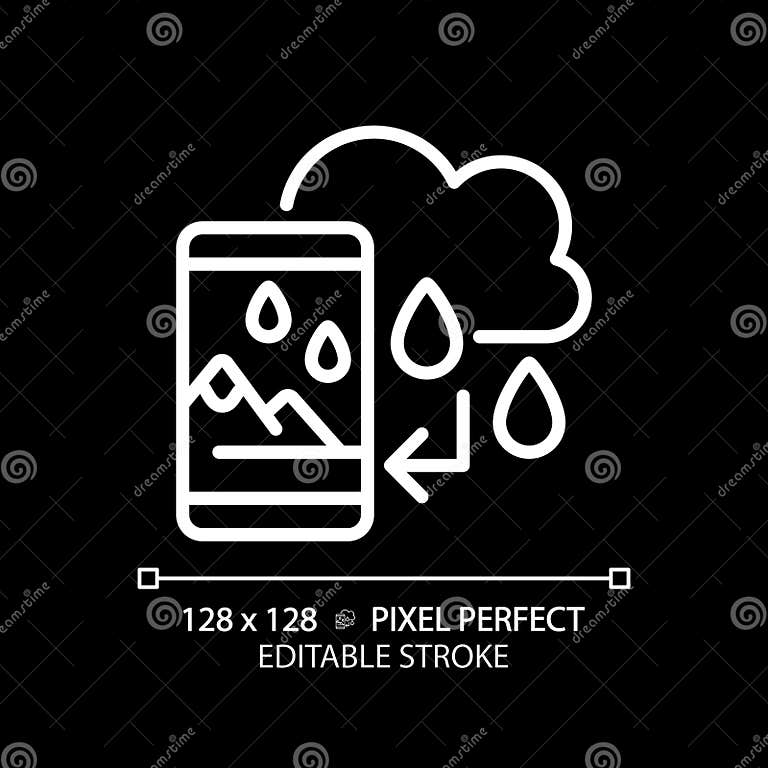 Thin Linear White Augmented Reality and Weather Forecast Icon Stock ...