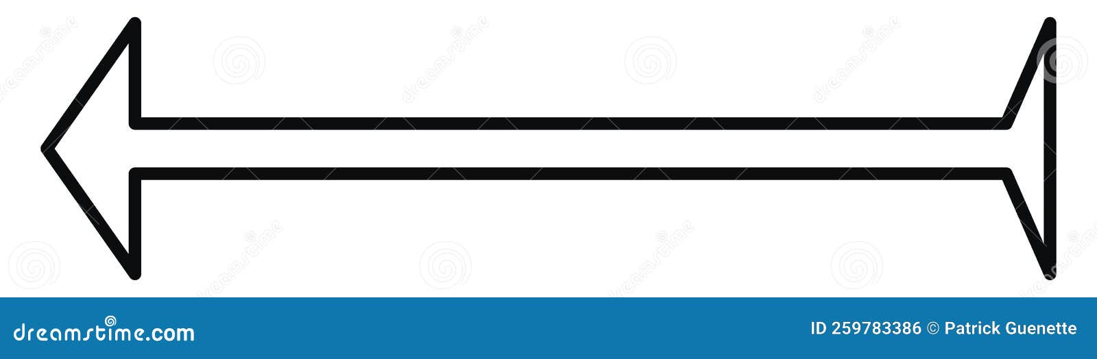 Thin Lined Arrow with a Small Tail Pointing To the Left, Icon Stock ...