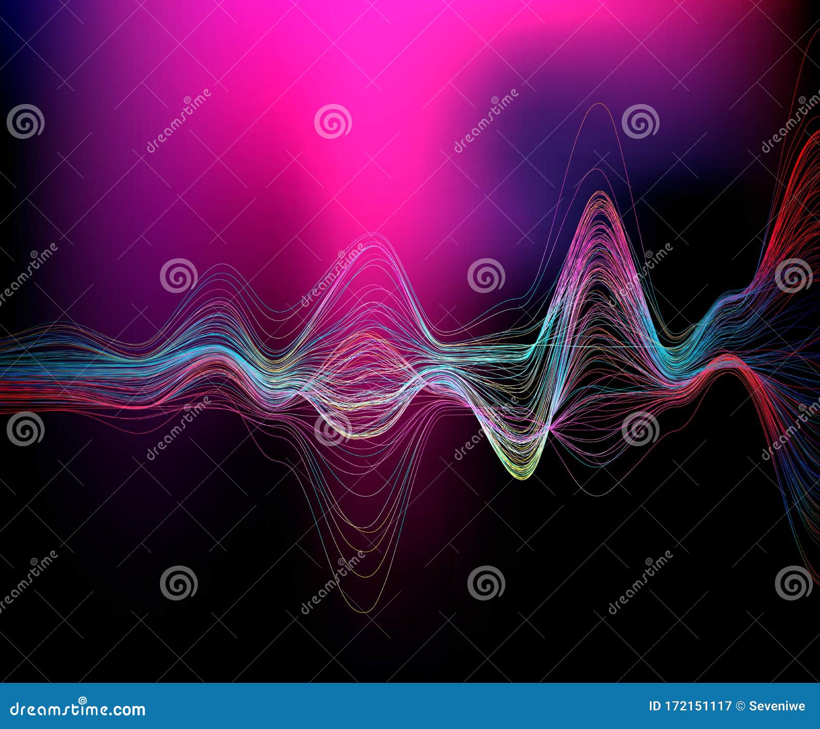 Thin Lined Frequency Waveform, Audio Voice Track Visualisation. Stock ...