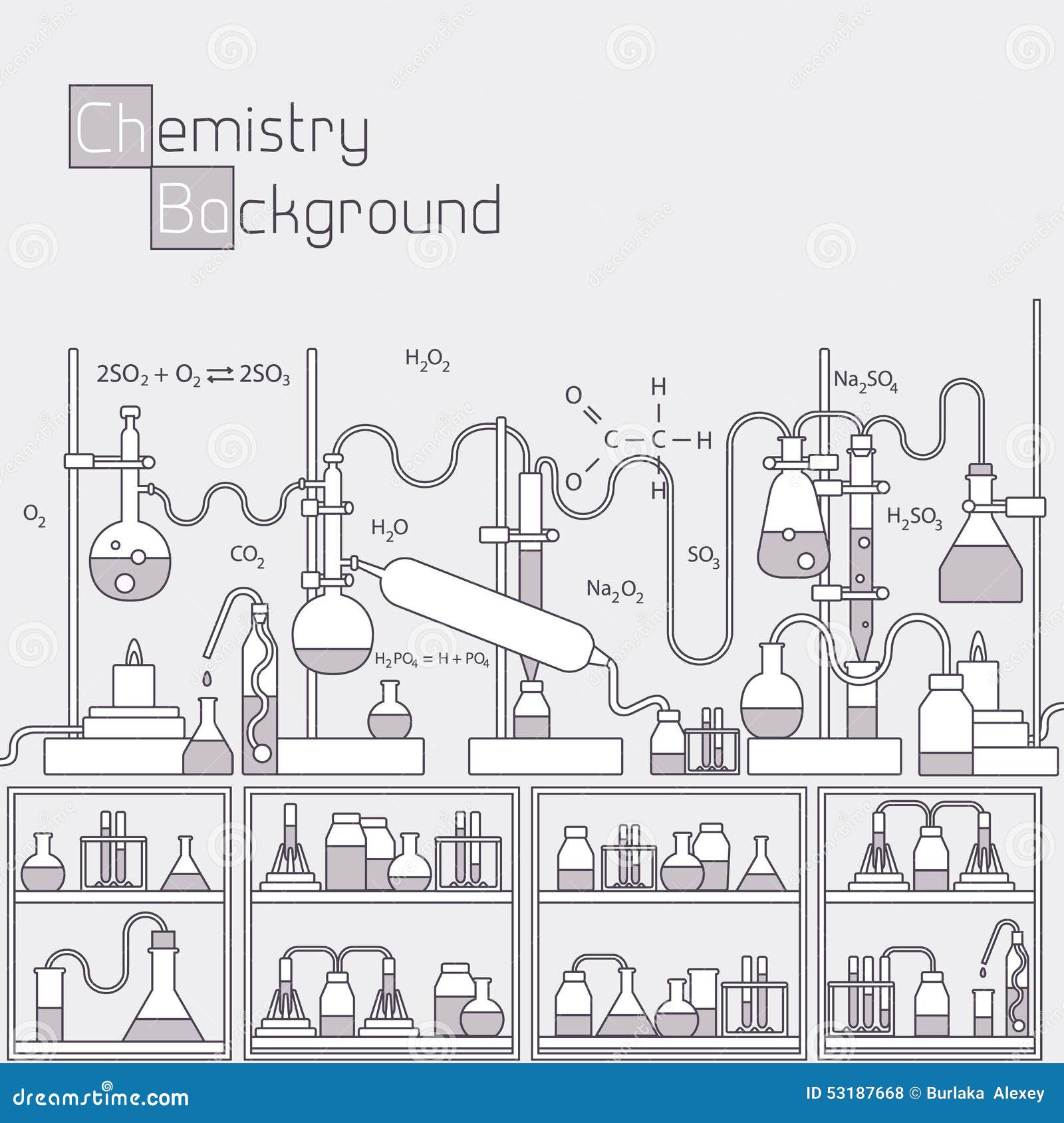 Thin Lines Outline Experiments in a Chemistry Stock Vector ...