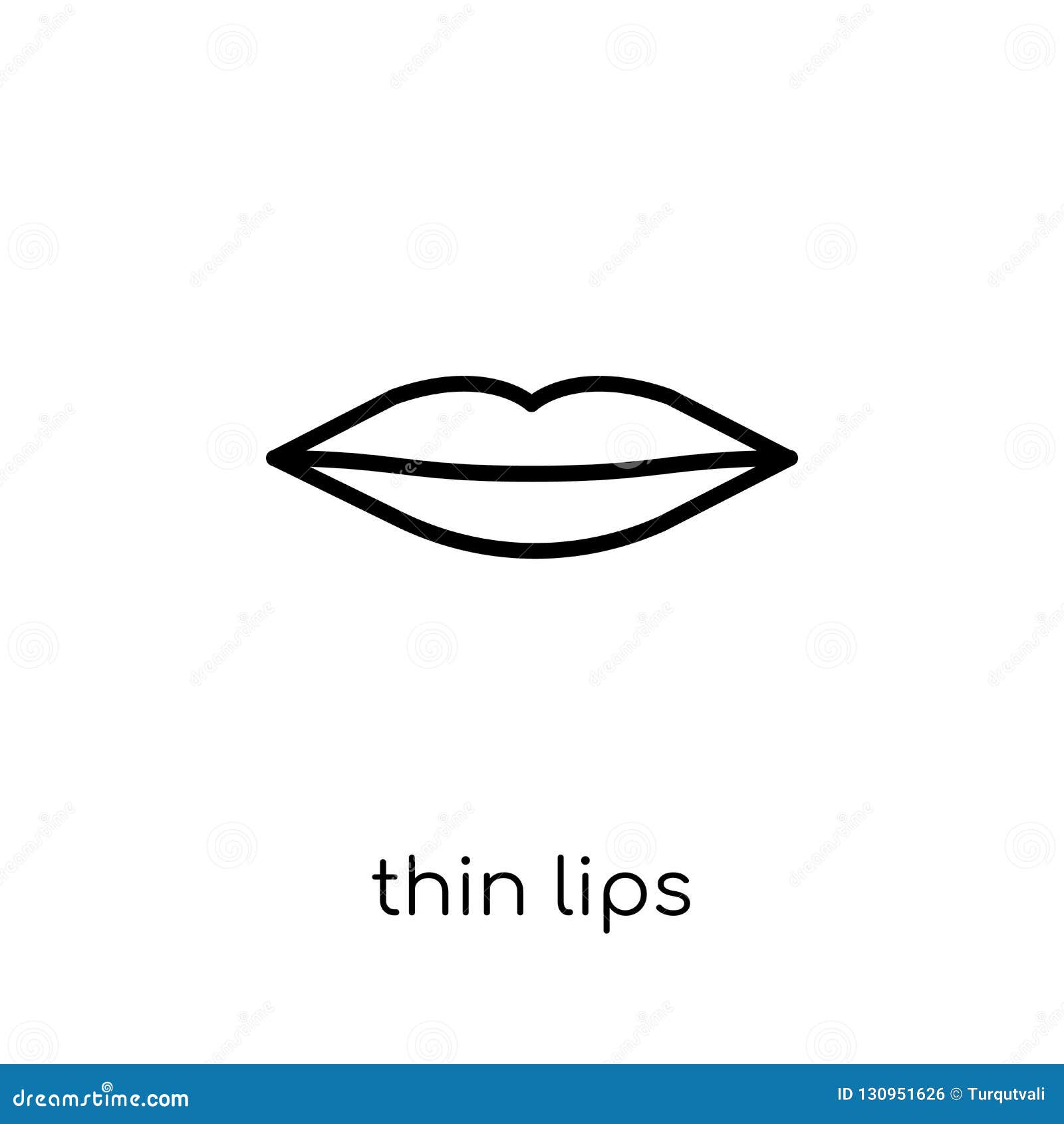 Thin Lips Icon. Trendy Flat Vector Thin Lips Icon On White Background ...