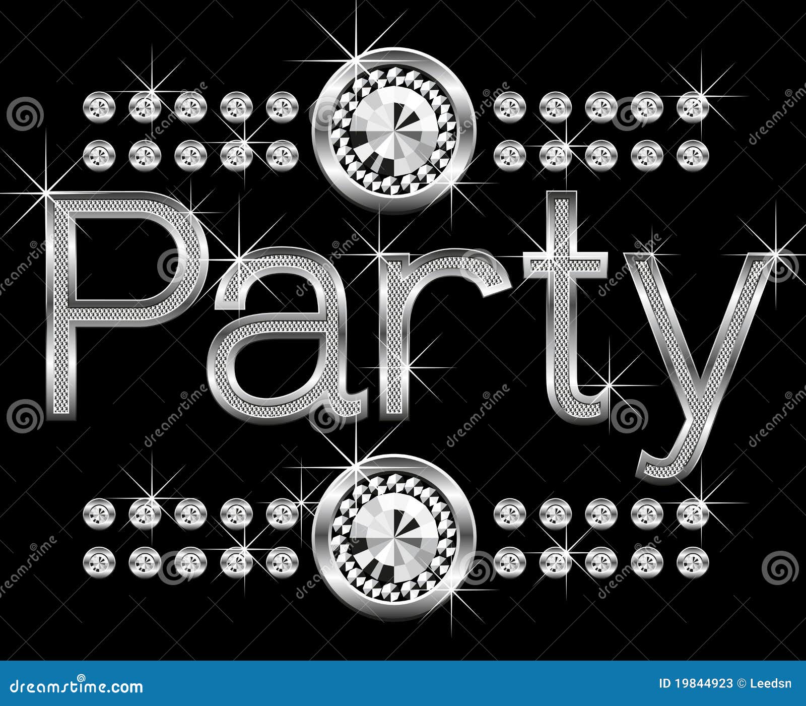 Thin Metal Diamond Word Party Stock Illustrations – 3 Thin Metal ...