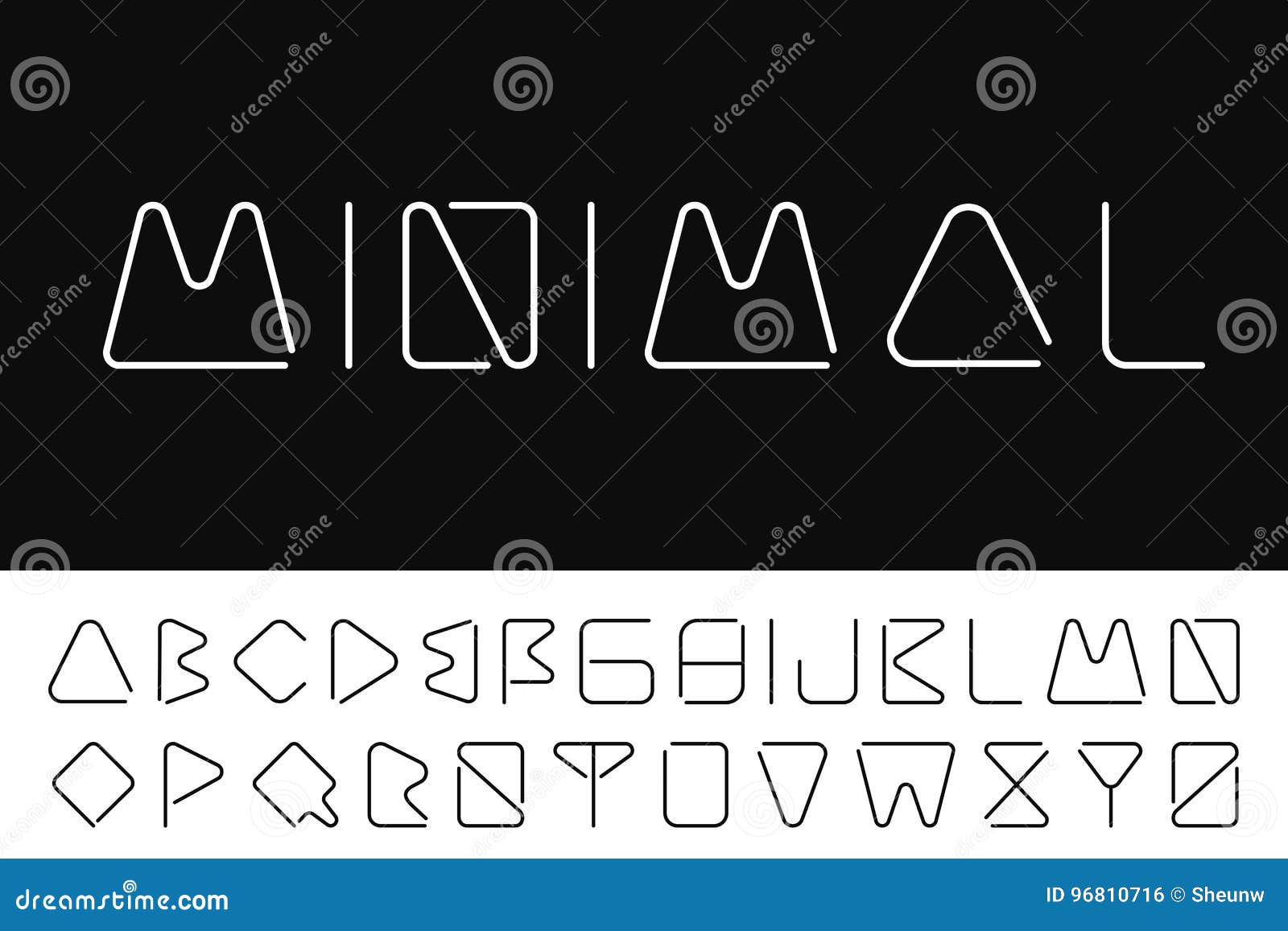 Thin Minimalistic Font. Elegant English Alphabet. Cartoon Vector ...