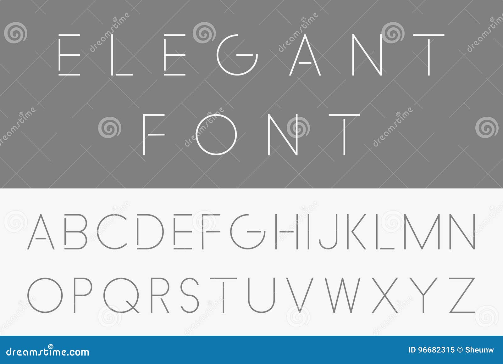 Thin Minimalistic Font. Vector English Alphabet. Stock Vector ...