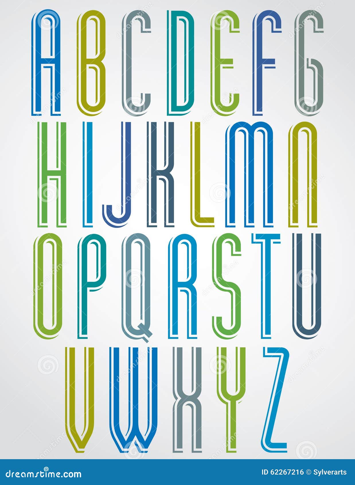 Thin Narrow Bright Font, Uppercase Letters Stock Vector - Illustration ...